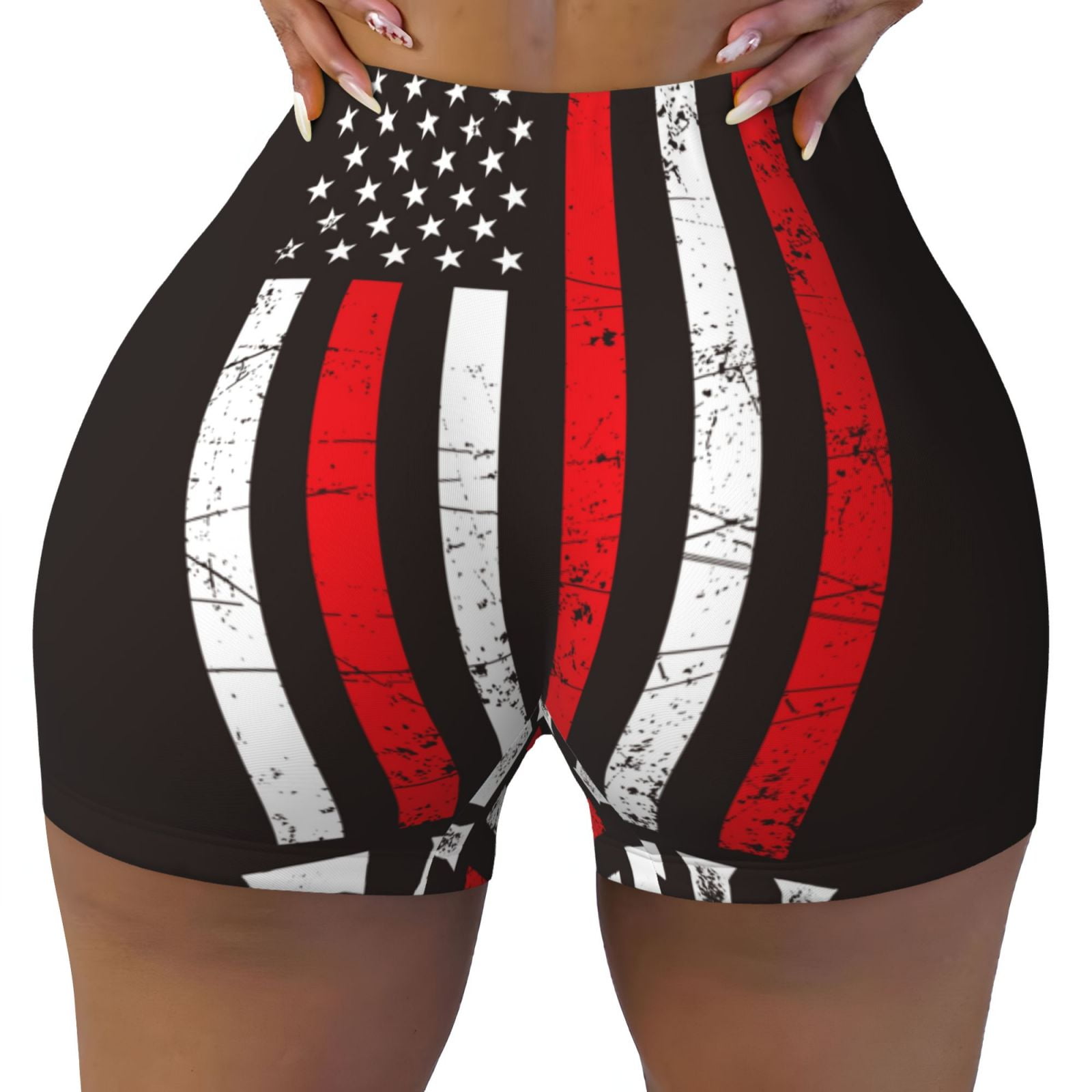 Athletic Shorts for Women, USA Flag Cross Seam Womens Shorts High ...