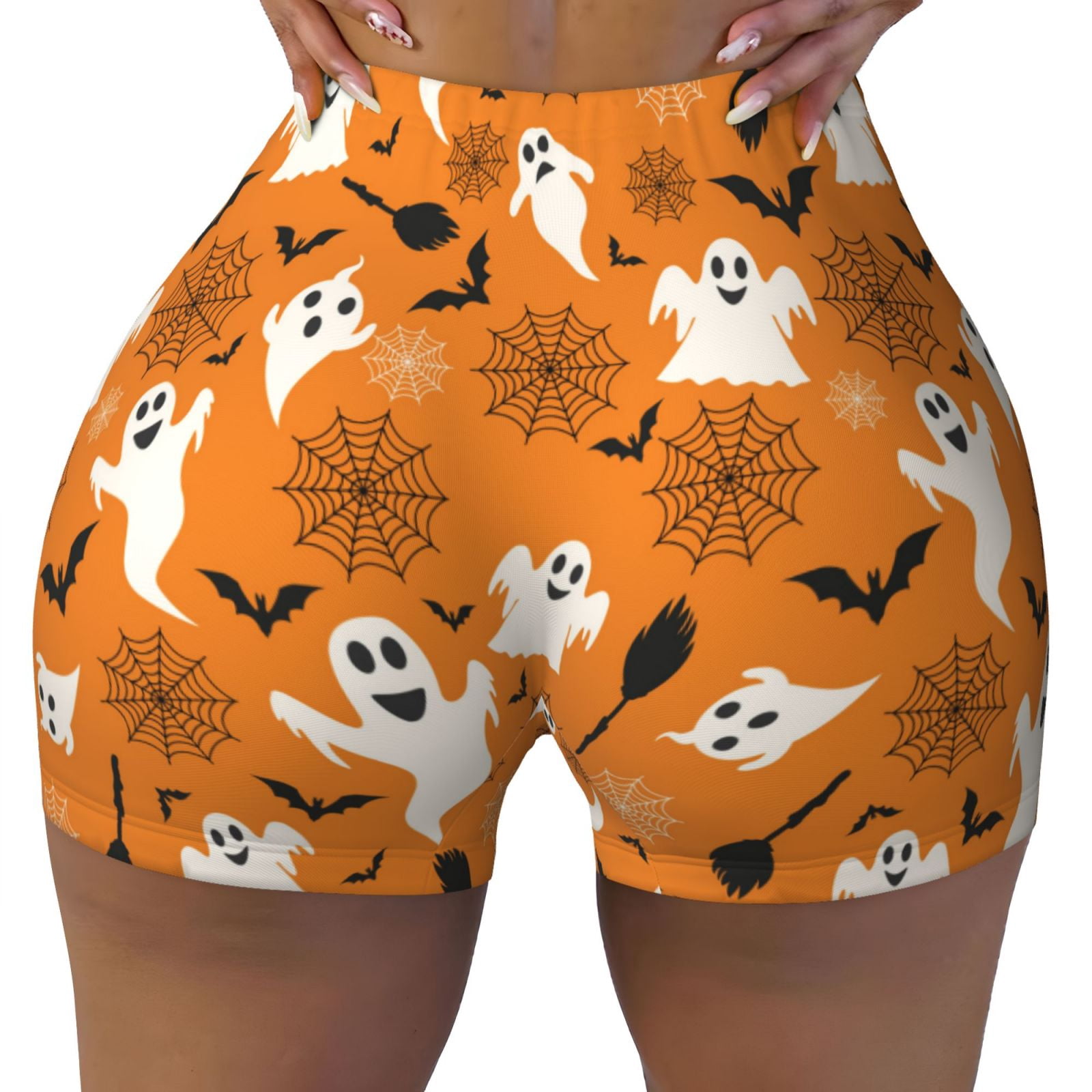 Athletic Shorts for Women, halloween ghost cute print Seam Womens ...