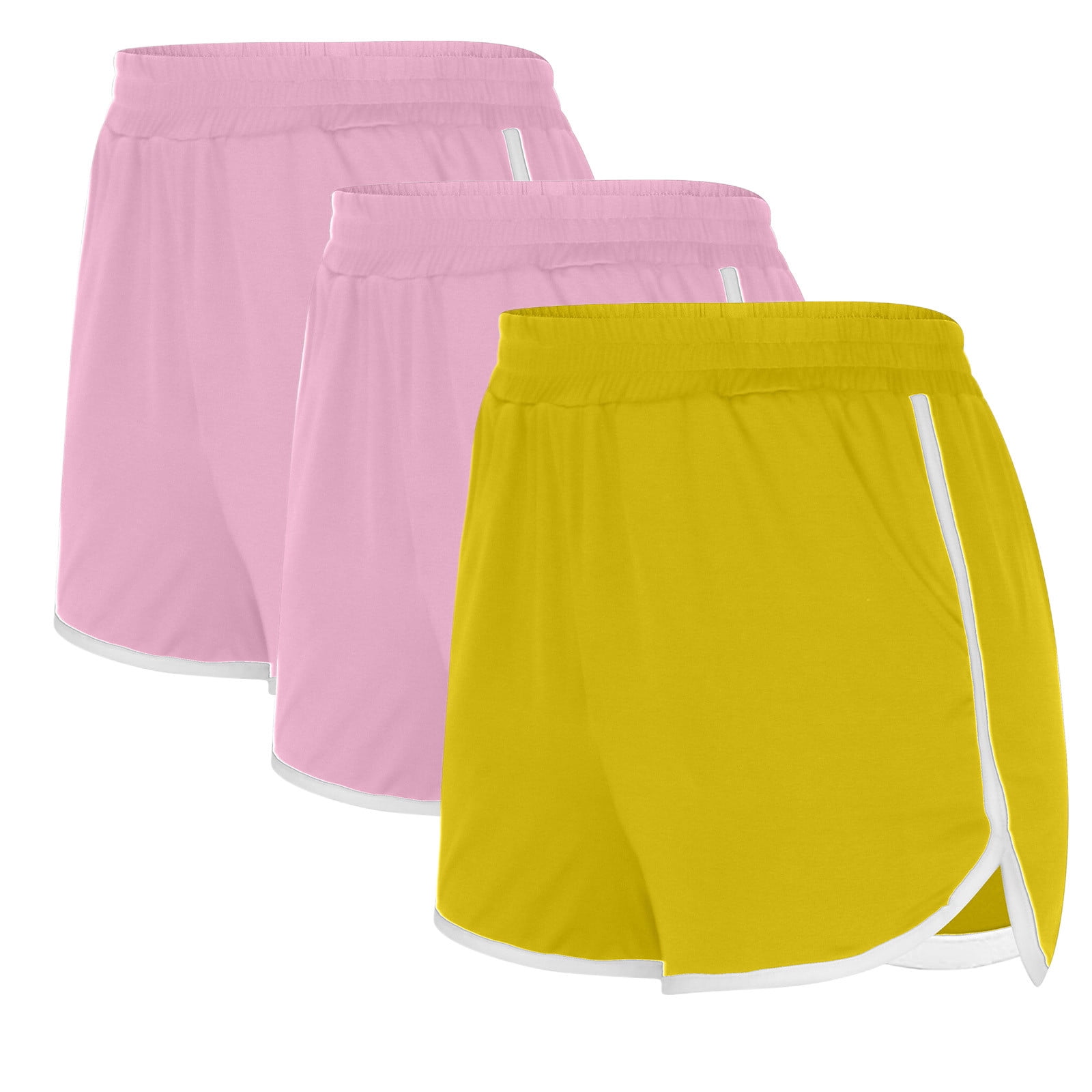 Athletic Shorts for Women with Pockets 3 Pack Summer Elastic Waist ...