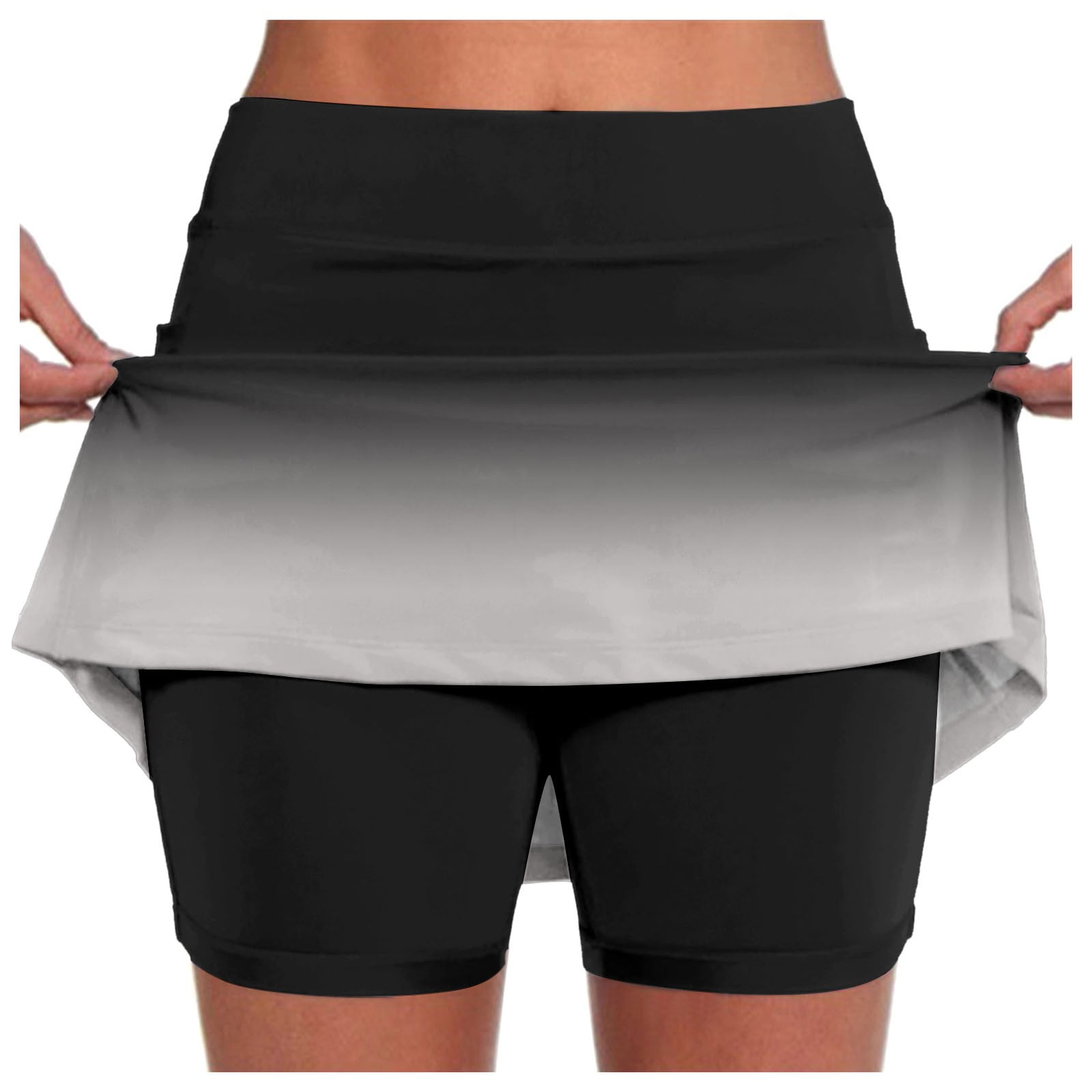 Athletic Skirts Women Gradient Color High Waisted Yoga Legging Skirts ...