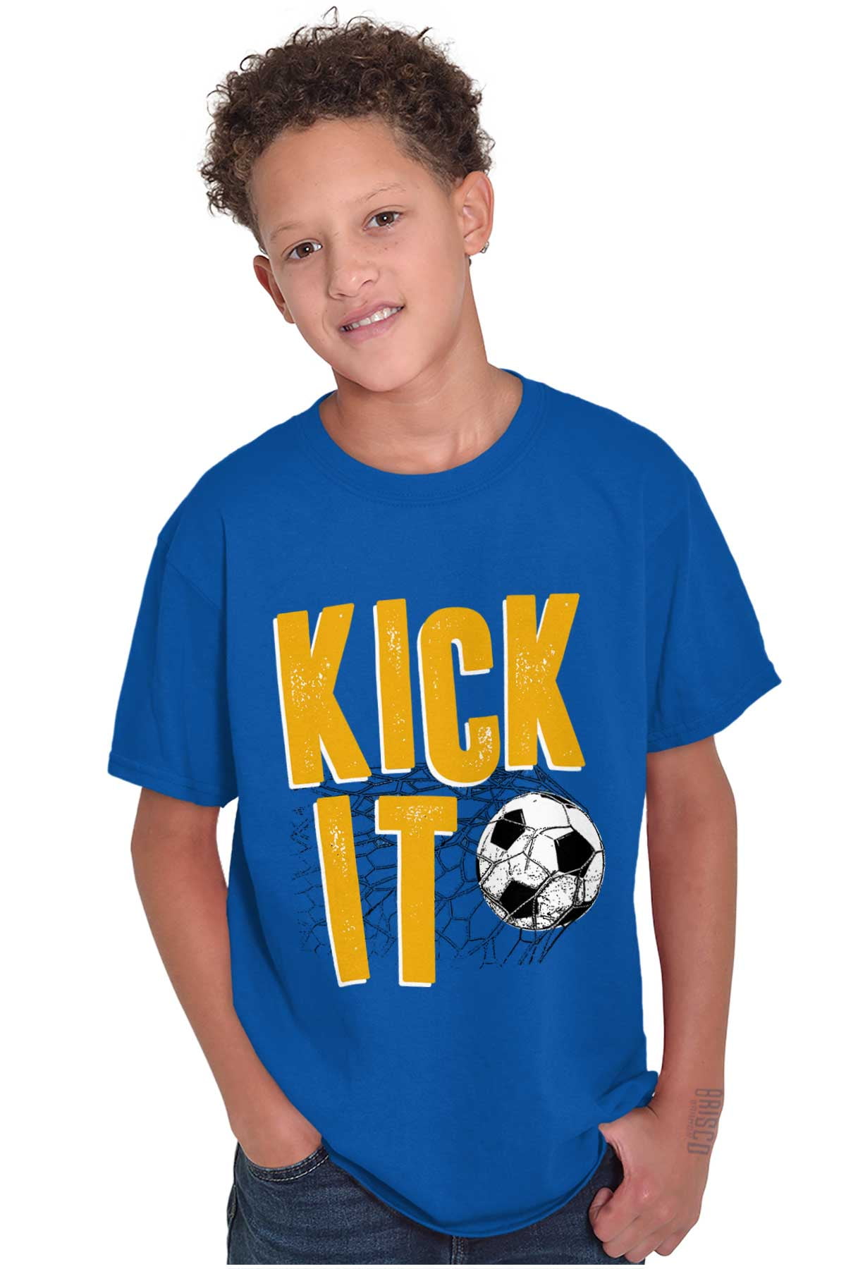 Athletic Soccer Fan Kick It Goal Boys Kids T Shirt Tees Tops Teen ...