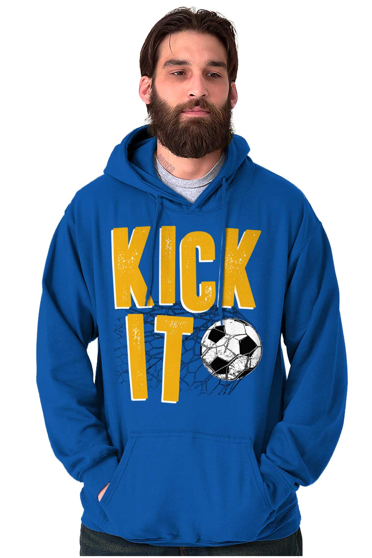 Athletic Soccer Fan Kick It Goal Men's Big & Tall Graphic Hoodie Brisco ...
