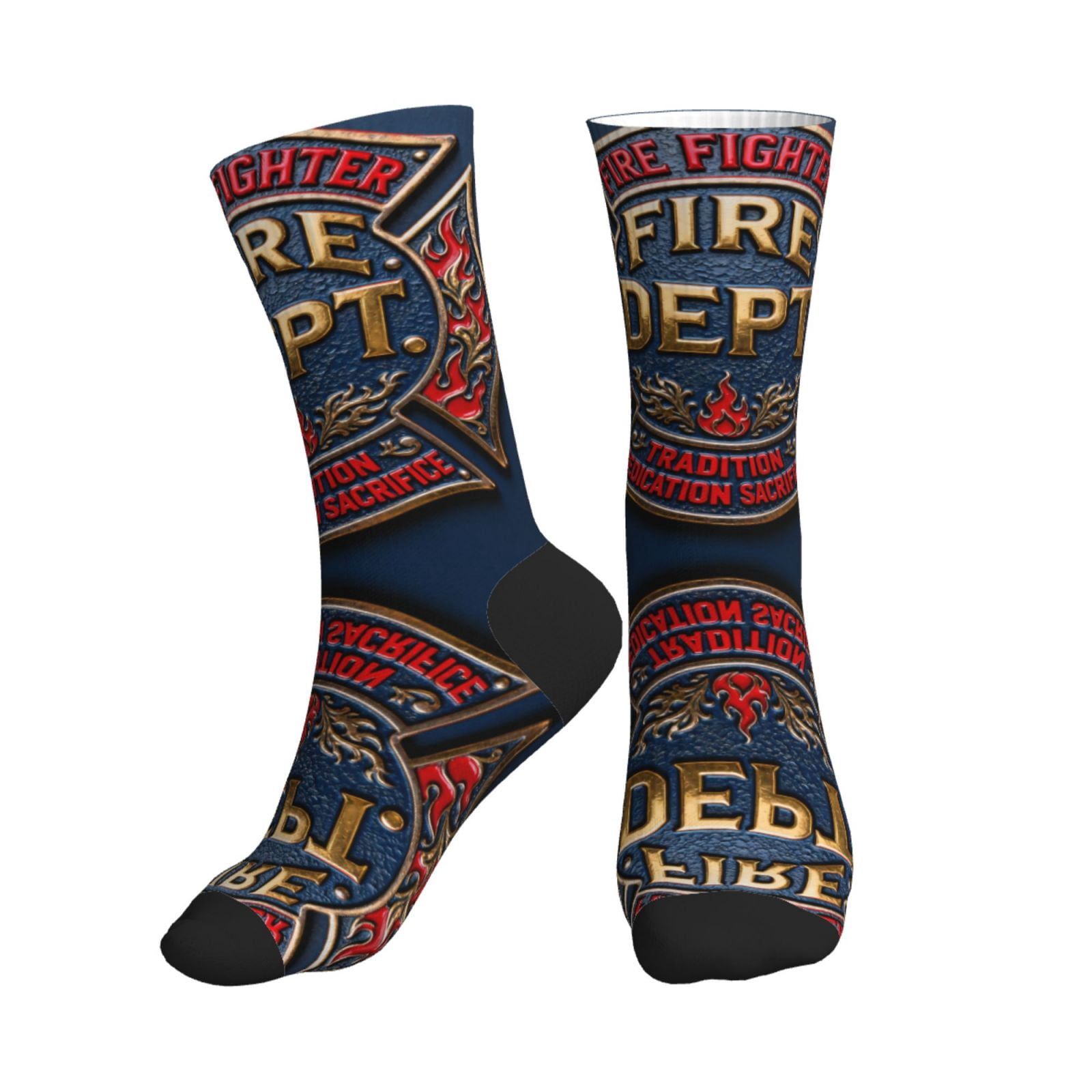 Athletic Socks Firefighter Blue Sport Running Calf Socks Crew Socks for ...
