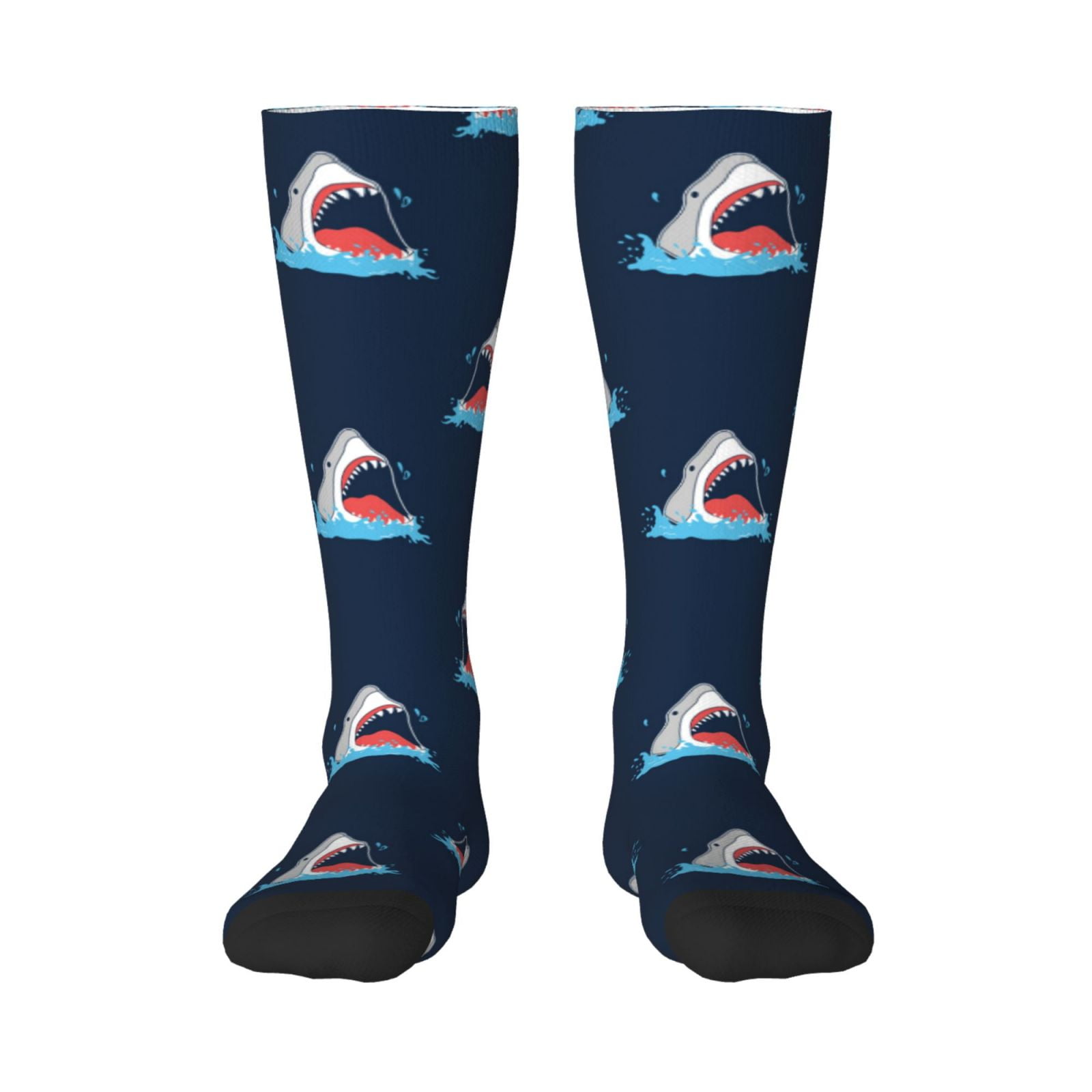 Athletic Socks Men Women， Big Mouth Shark Knee High Socks, Calf Tube ...