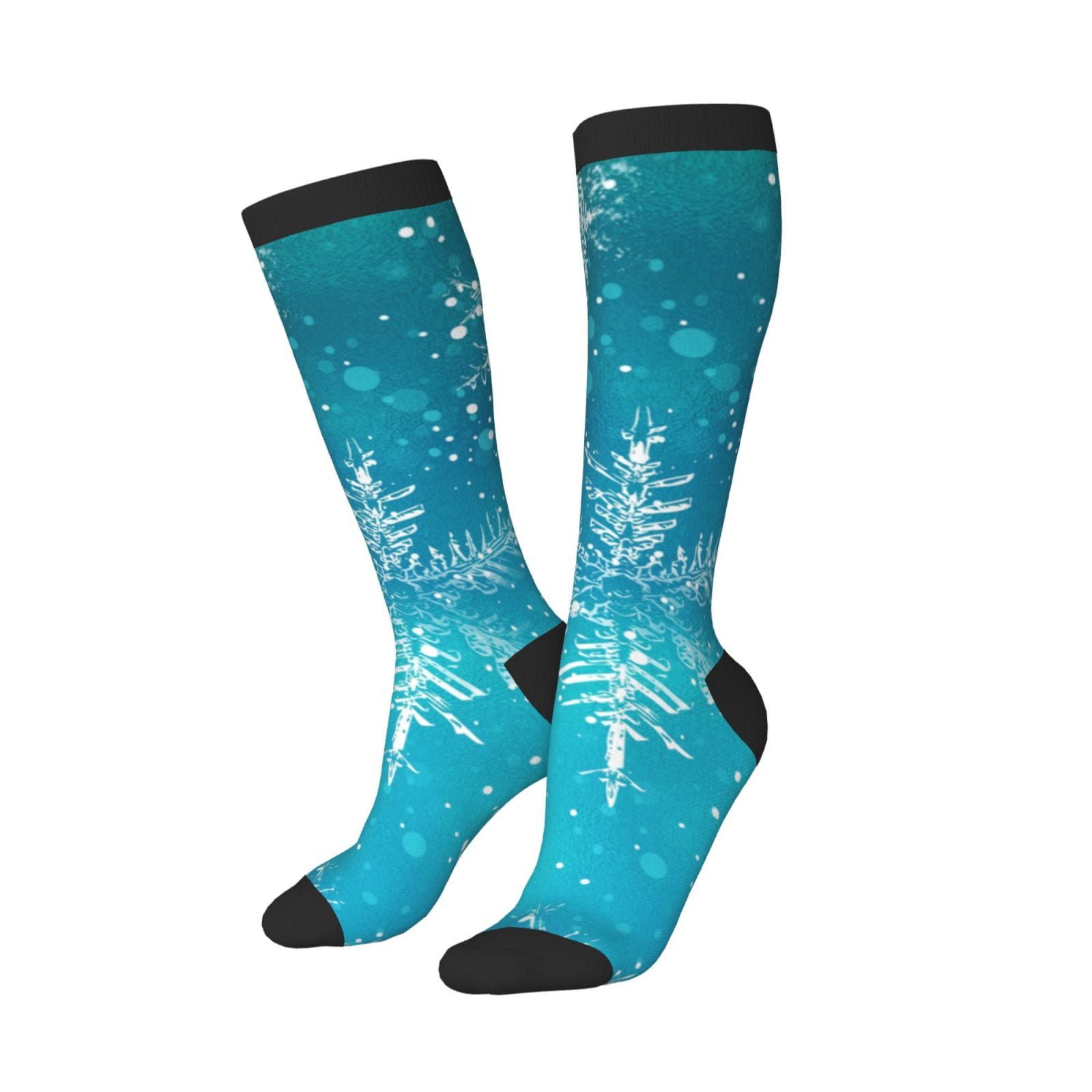Athletic Socks Men Women Christmas Snow Knee High Socks Calf Tube