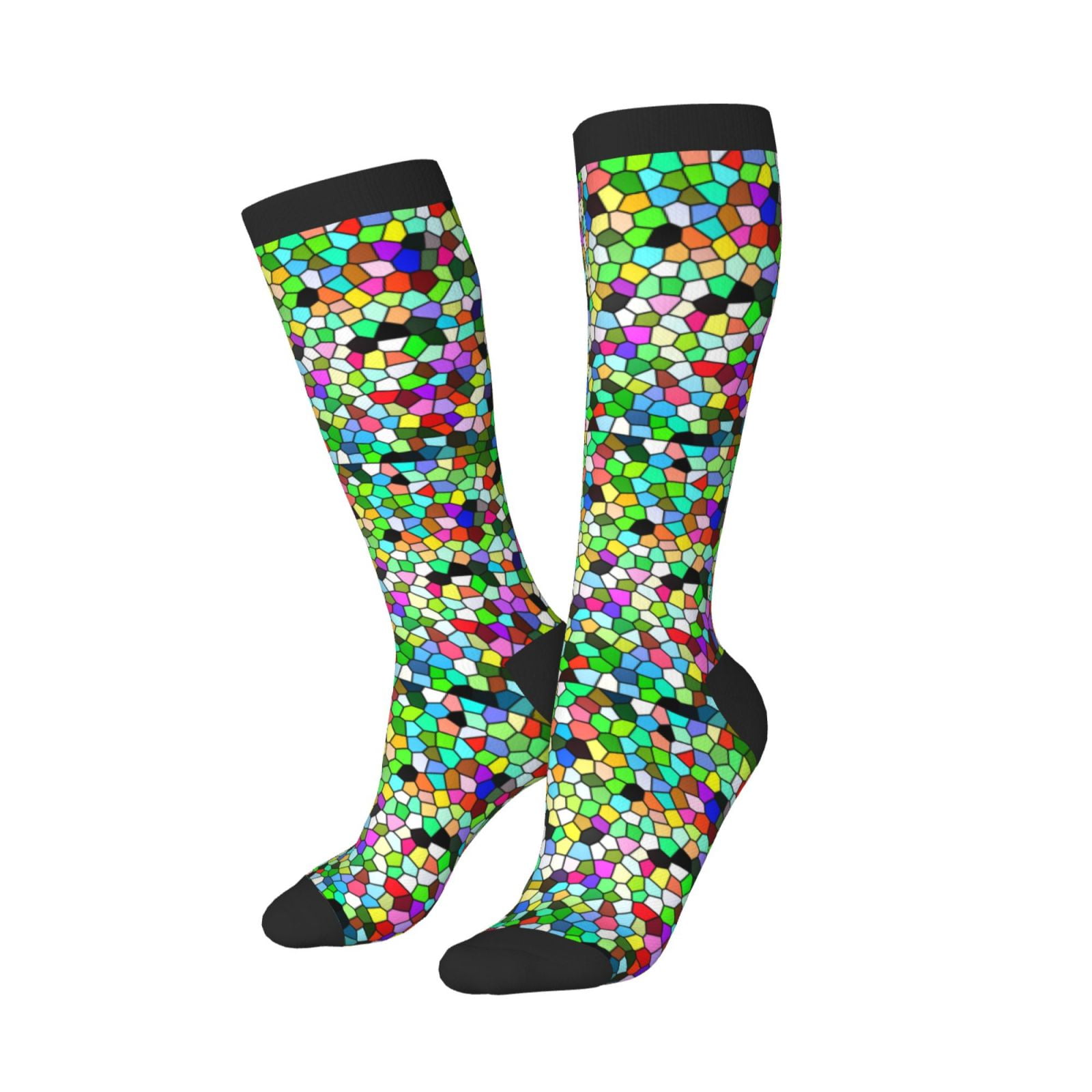 Athletic Socks Men Women - Colorful Tie Dye Stained Glass Knee High ...