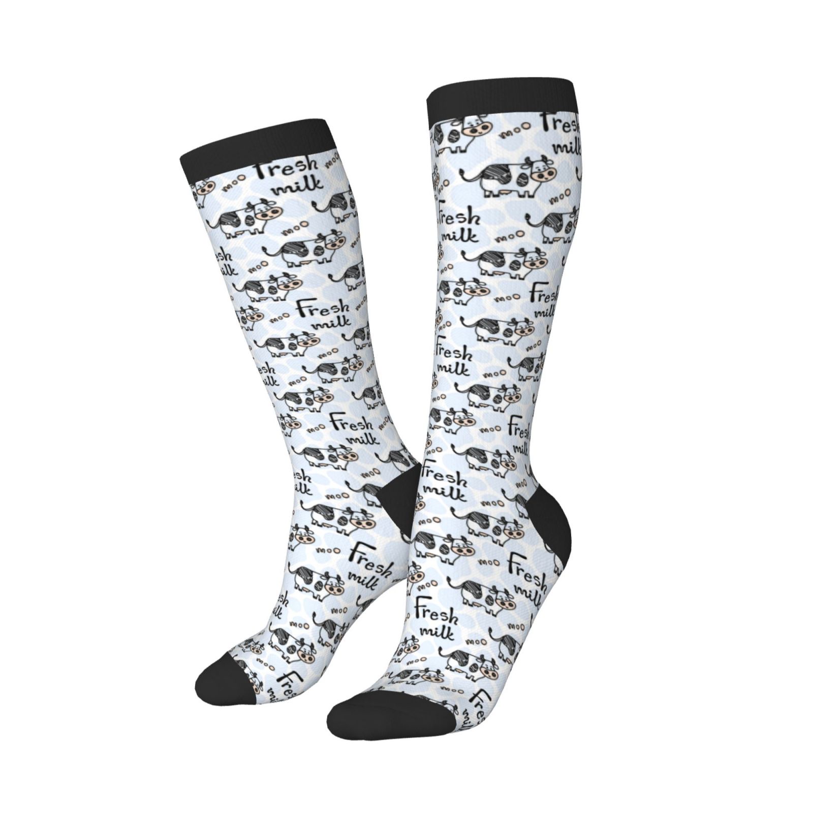 Athletic Socks Men Women - Cow With Fresh Milk Knee High Socks, Calf ...