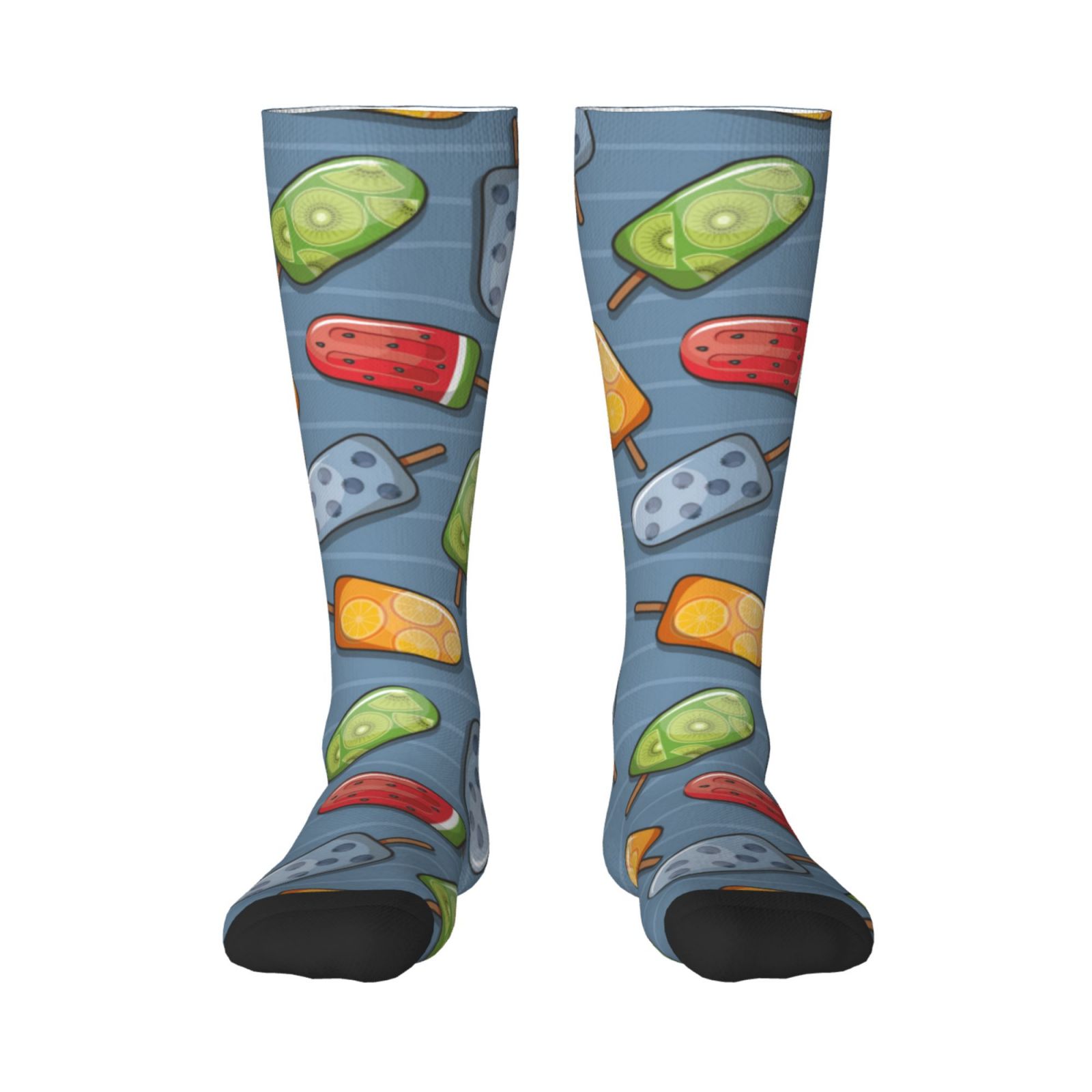 Athletic Socks Men Women， Fruit ice cream Knee High Socks, Calf Tube ...