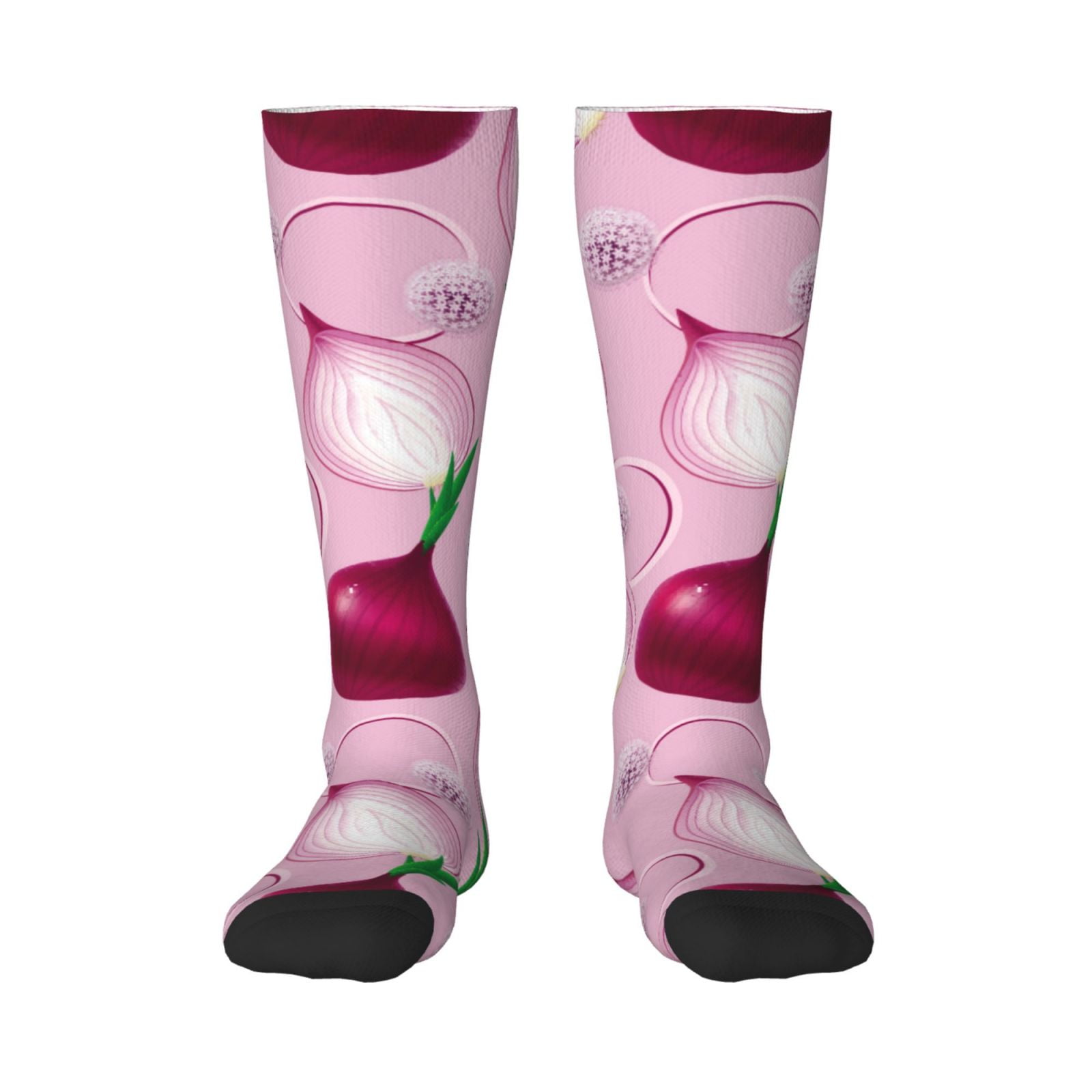 Athletic Socks Men Women， Onion Pattern purple Knee High Socks, Calf ...