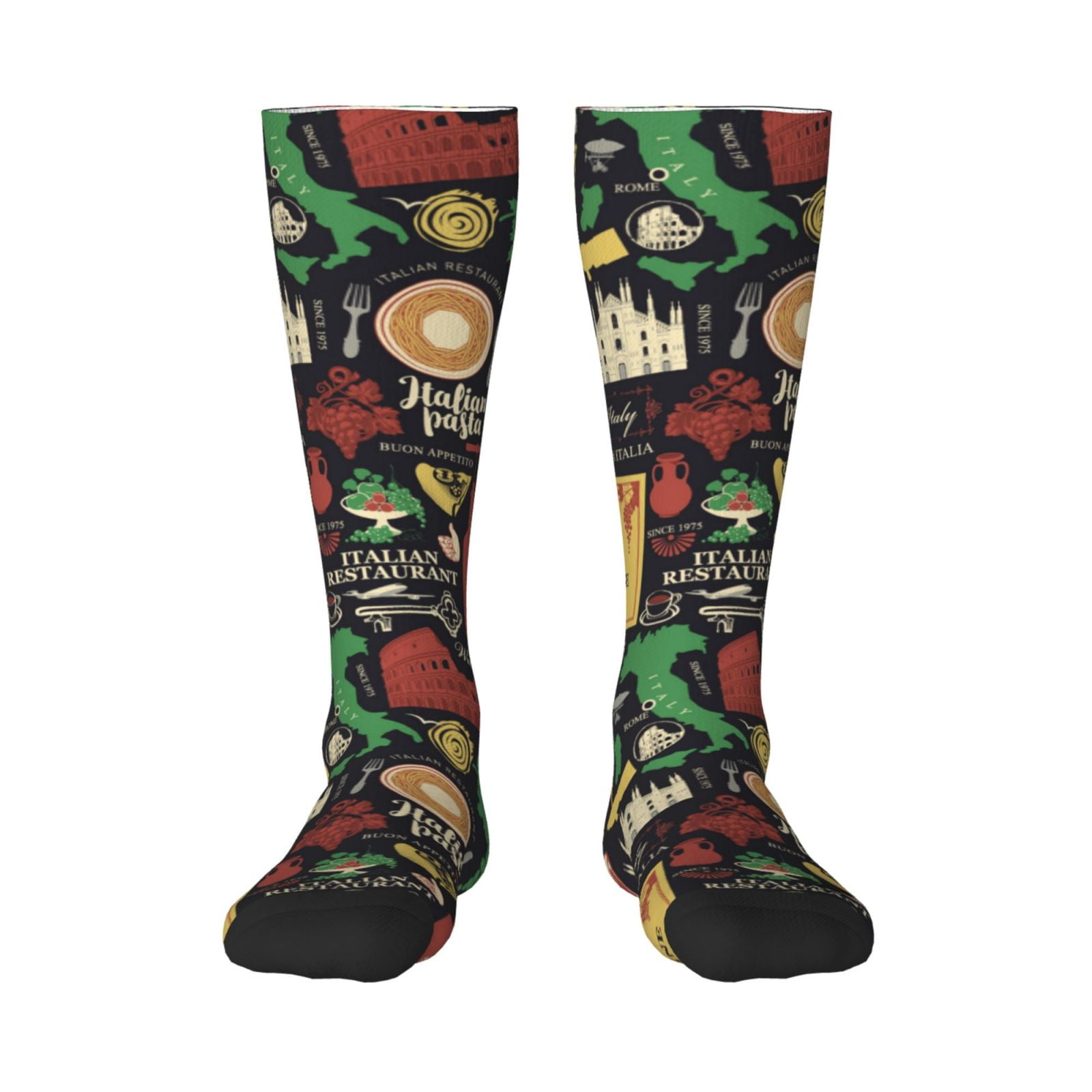 Athletic Socks Men Women， Stamp Pattern Italian Knee High Socks, Calf ...