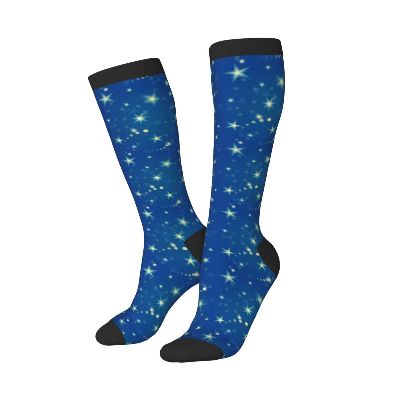 Athletic Socks Men Women - aesthetic shiny stars night sky blue Knee ...