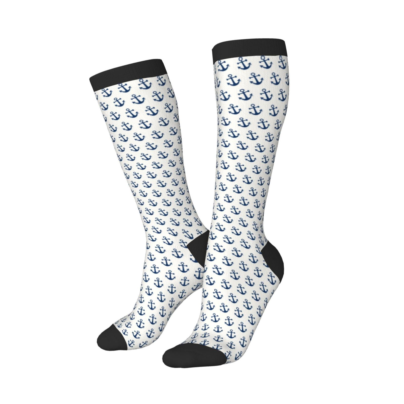 Athletic Socks Men Women - anchor cute print Knee High Socks, Calf Tube ...