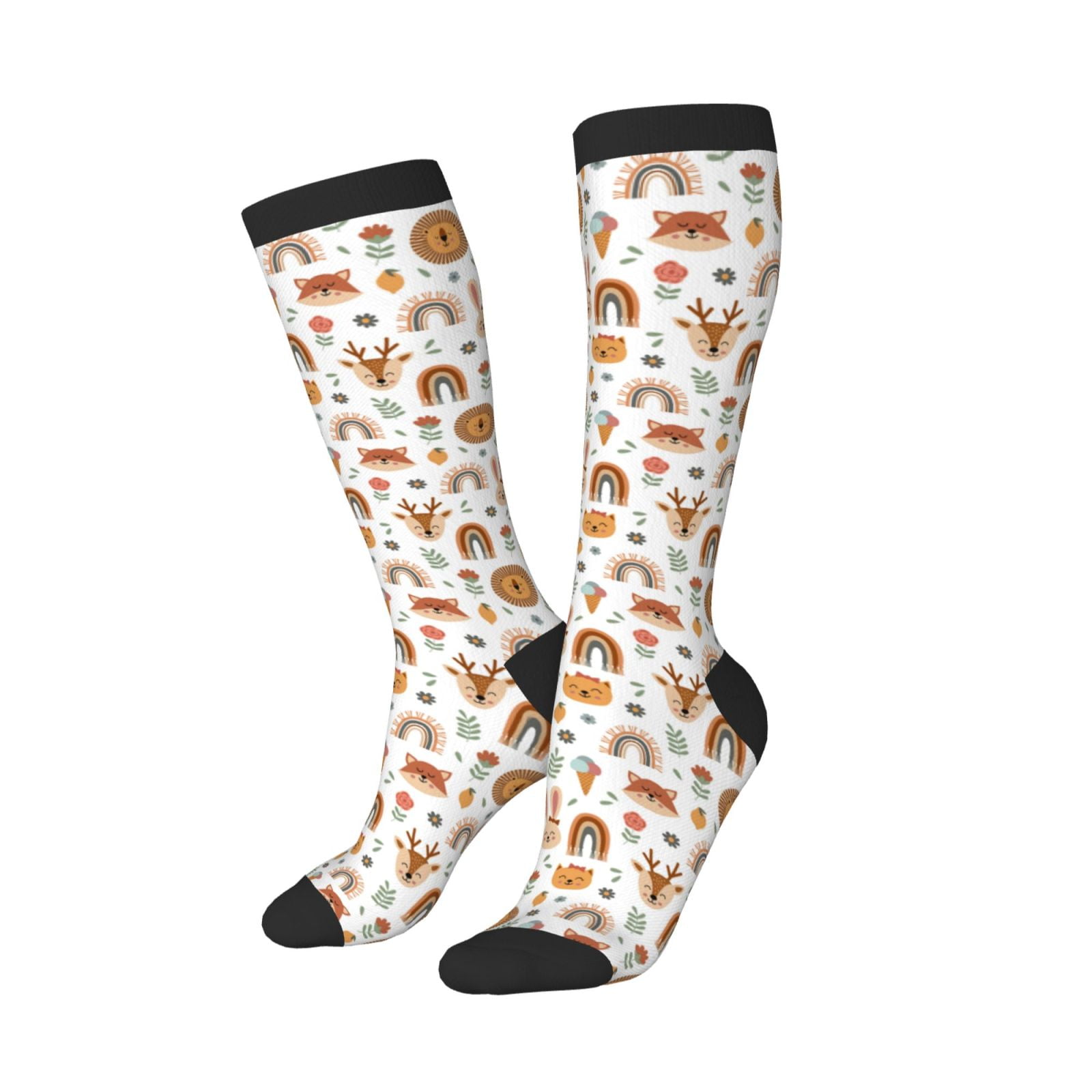 Athletic Socks Men Women - cute Rainbow Animal Knee High Socks, Calf ...