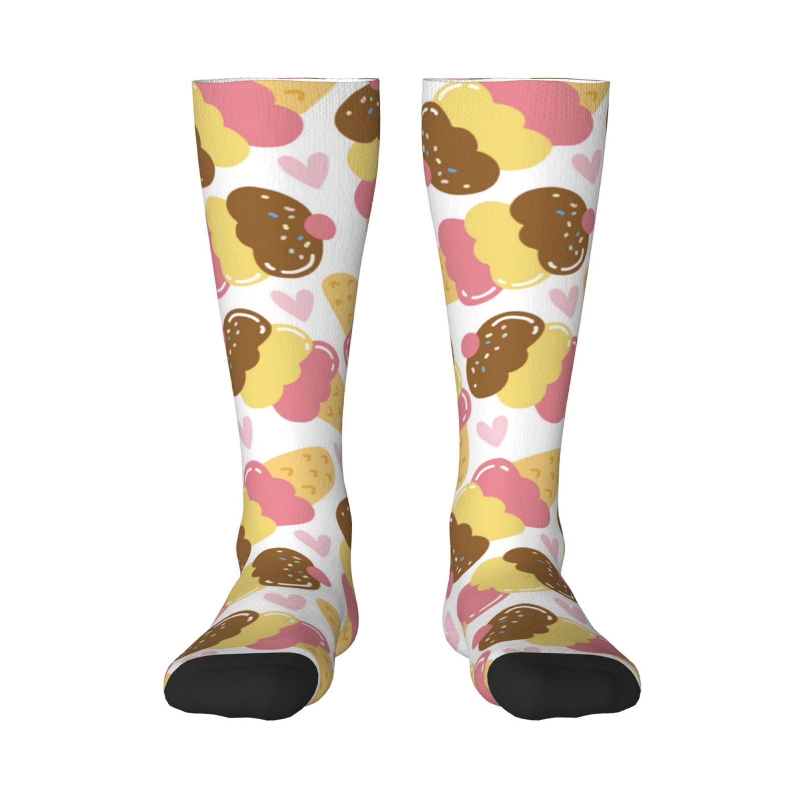 Athletic Socks Men Women， cute ice cream Knee High Socks, Calf Tube ...