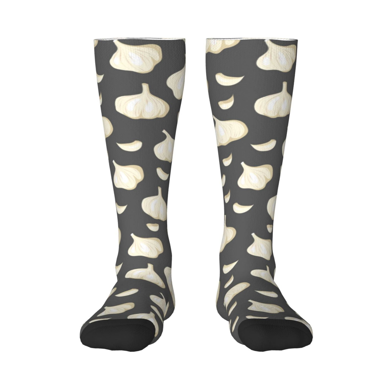 Athletic Socks Men Women， white Garlic Pattern Knee High Socks, Calf ...