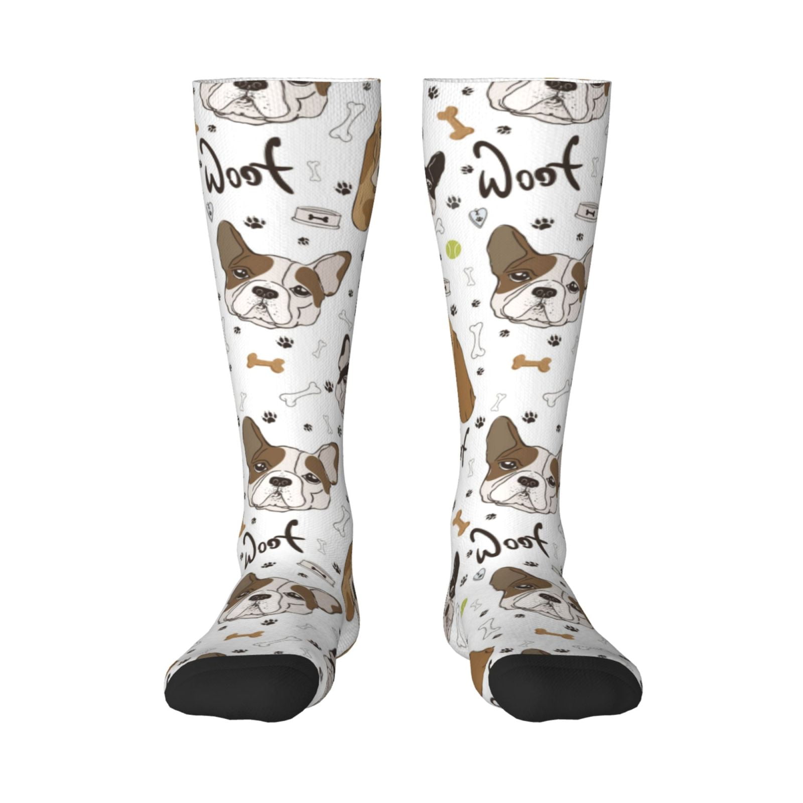 Athletic Socks Men Women， woof Cute Dog Puppy Knee High Socks, Calf ...