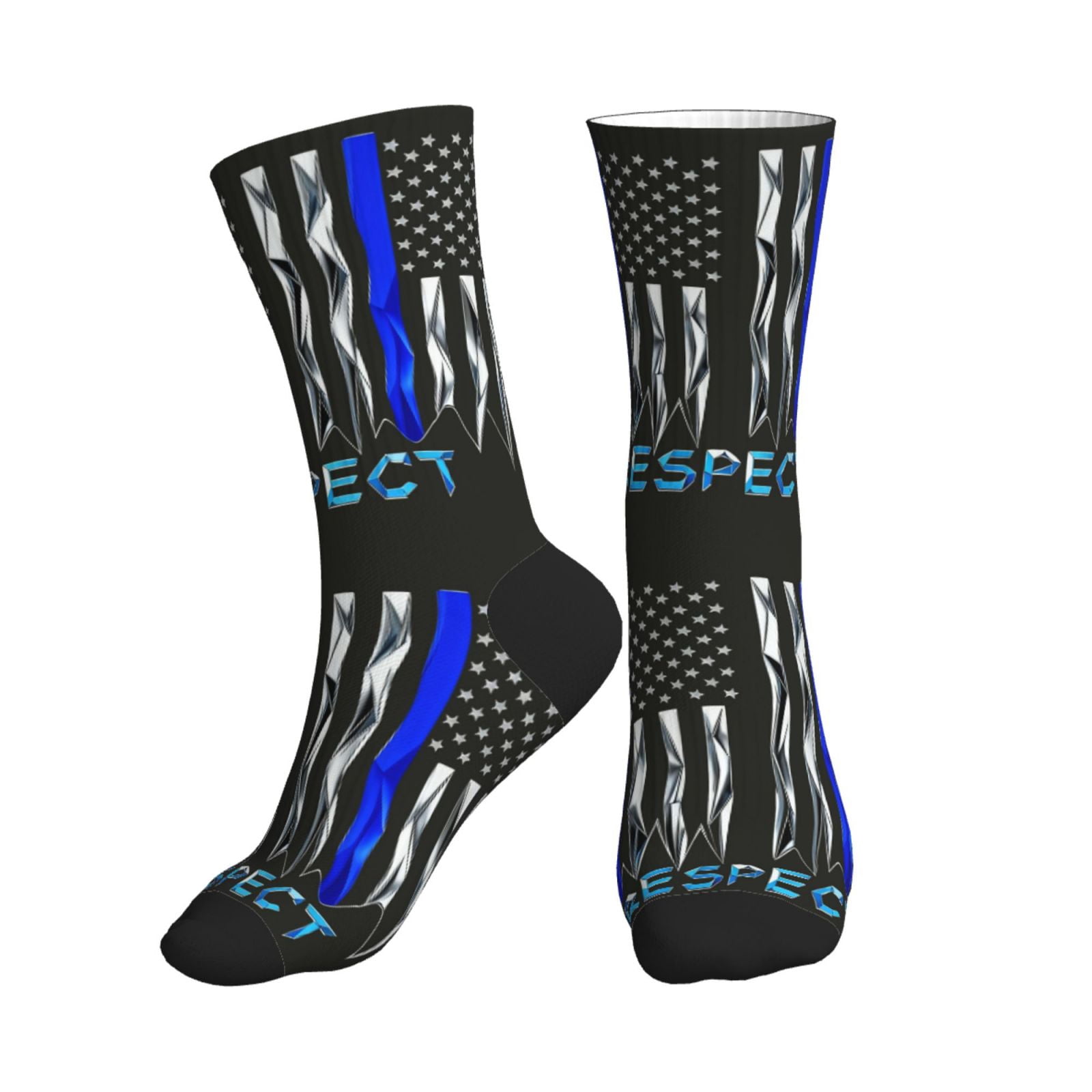 Athletic Socks Thin Blue Line Flag Honor Respect Police Sport Running ...