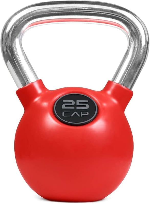 Athletic Supply Color Rubber Coated Kettlebell with Chrome Handle ...