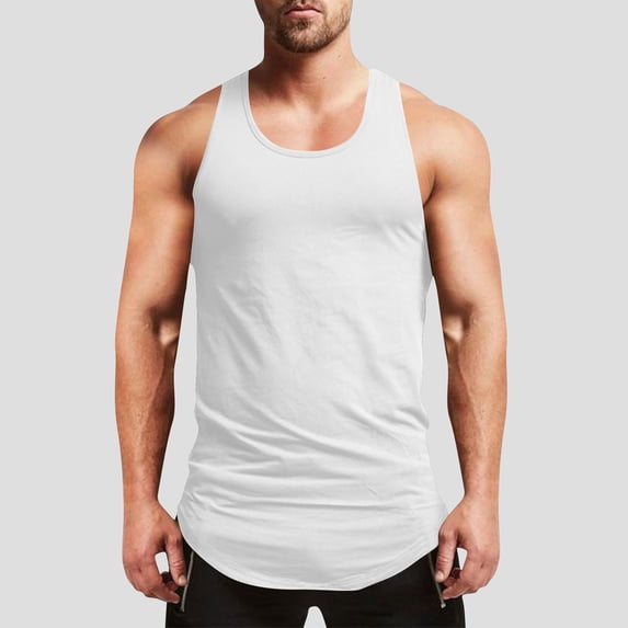 Athletic Tank Tops for Men Sleeveless Crewneck Muscle Undershirts ...