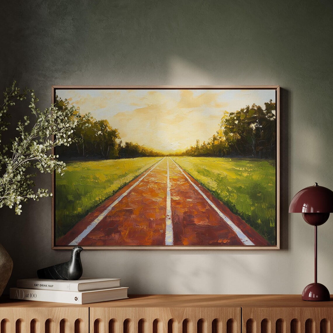 Athletic Track At Sunrise Motivational Wall Art For Runners Scenic ...
