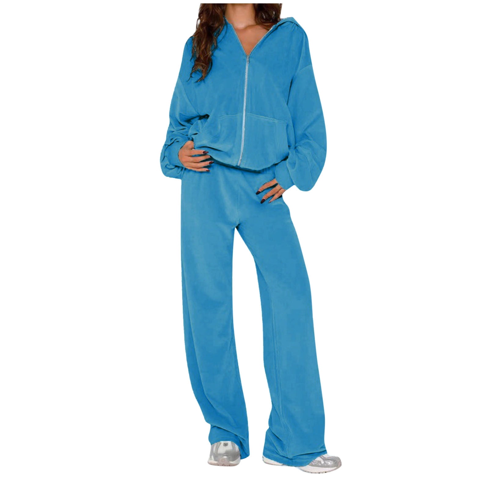 Athletic Tracksuit Set Track Suits for Women Velour Sweatsuits 2 Piece ...