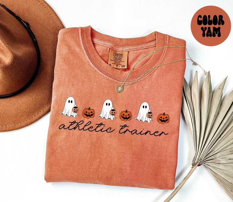 Athletic Trainer Halloween Ghost Pumpkin Shirt, Gifts, Comfort Colors ...