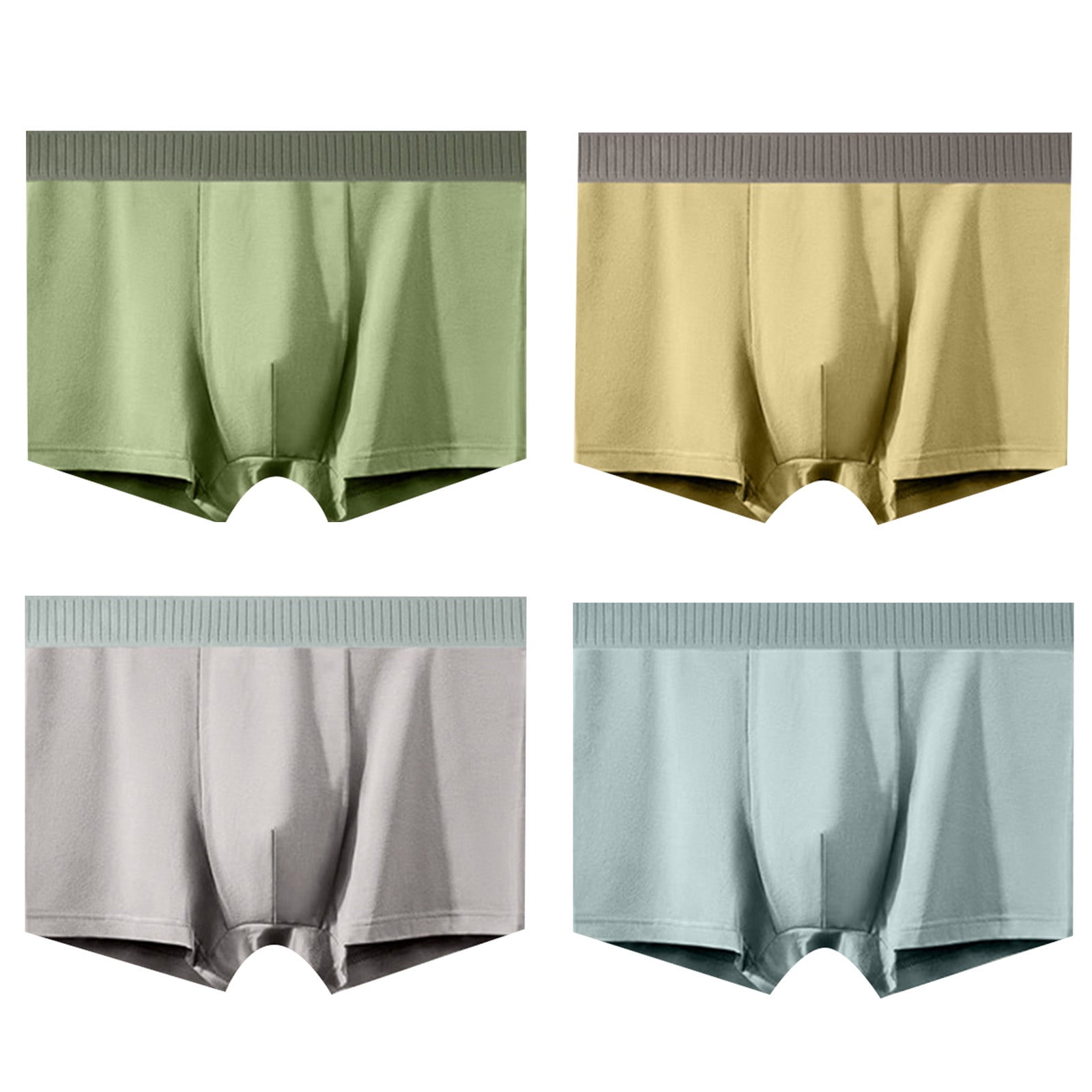 Athletic Underwear Men Male Breathable Boxer Solid Color Boxers Mid ...