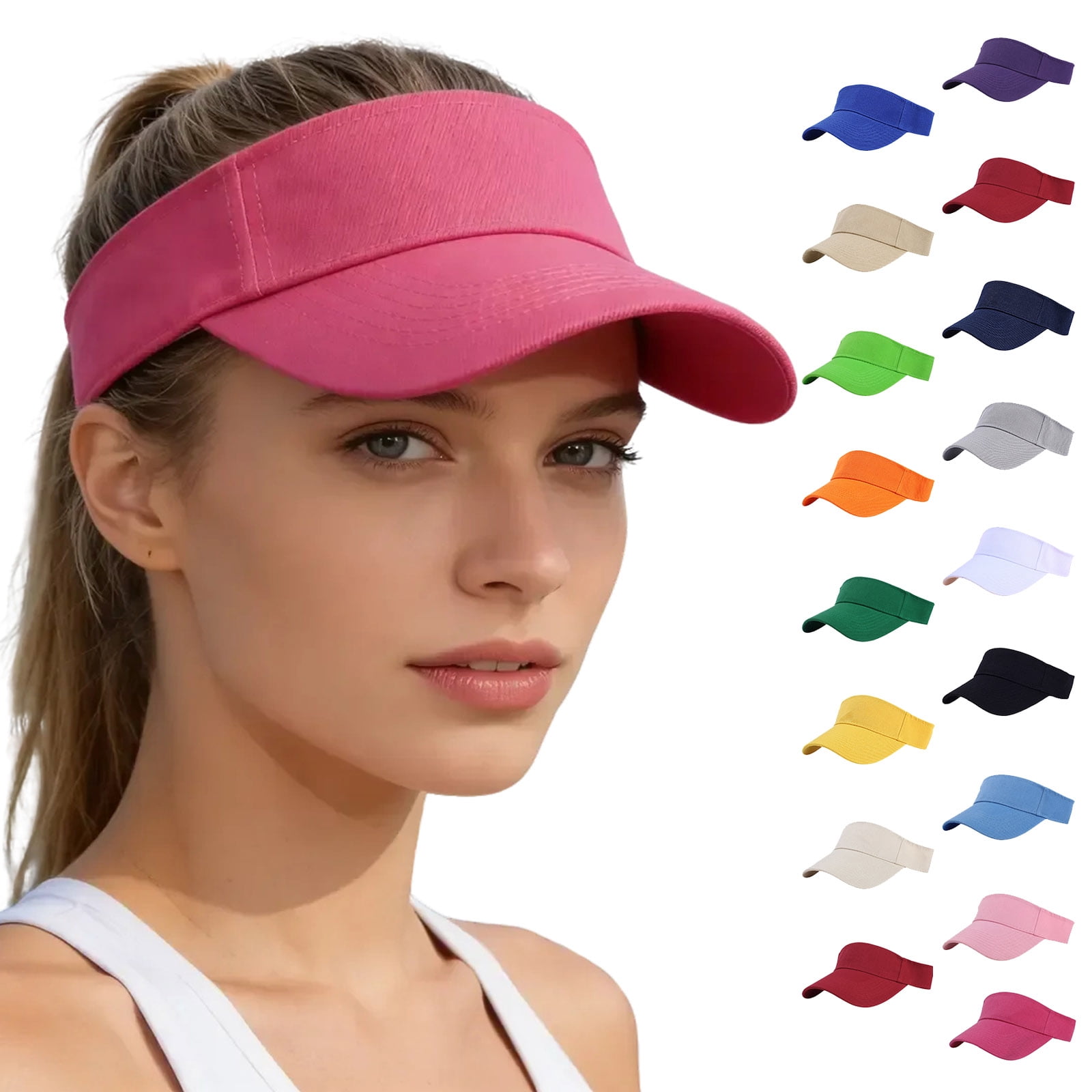 Athletic Visor Hat Unisex Adjustable Breathable Sport Outdoor Sun ...