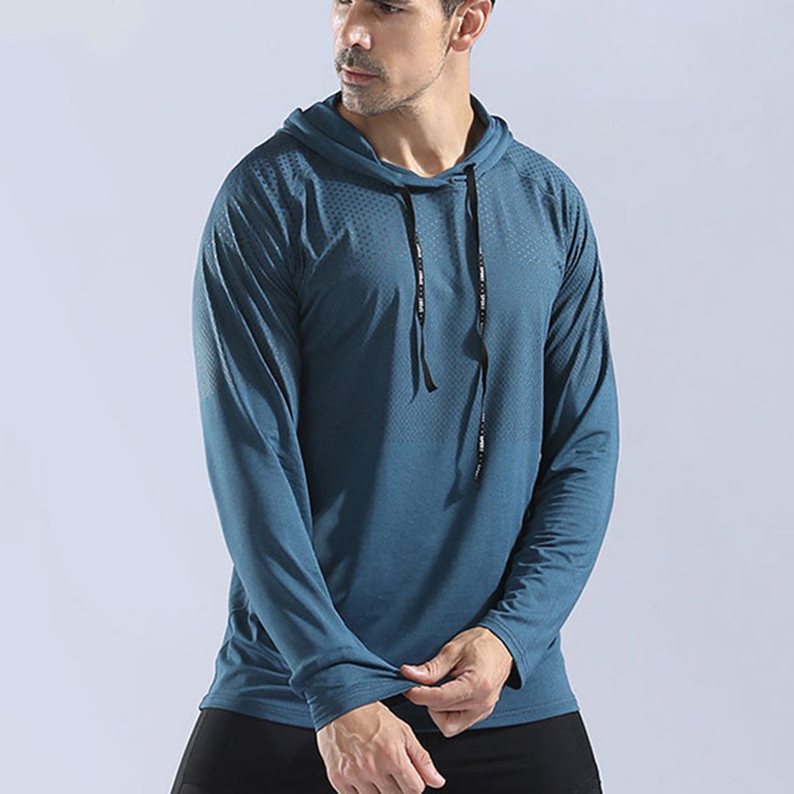 Athletic Workout Hoodies for Men Pullover Long Sleeve Shirts Mens ...