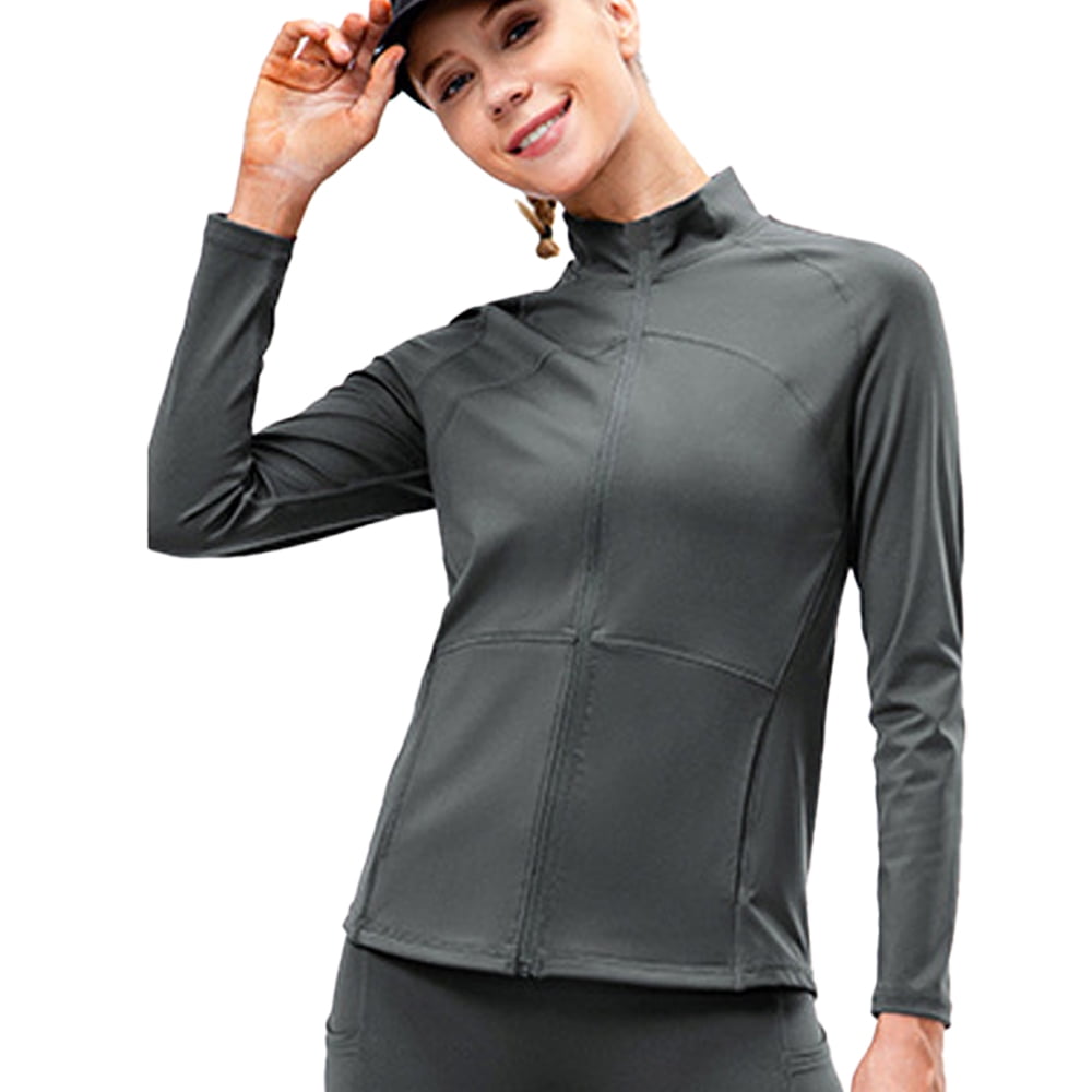 Athletic Workout Jackets for Women, Full Zip-Up Jacket for Running ...