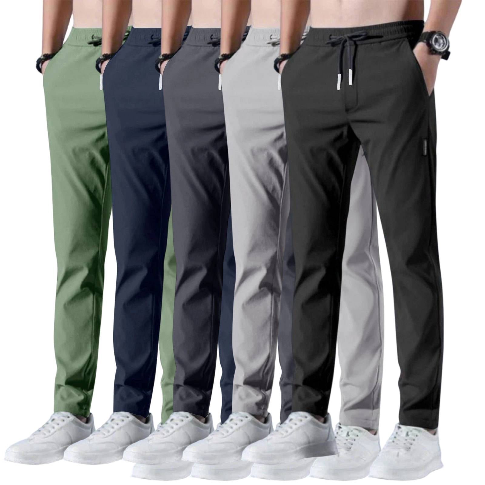 Athletic Workout Pants with Zipper Pocket - Men's Quick Dry Stretch ...