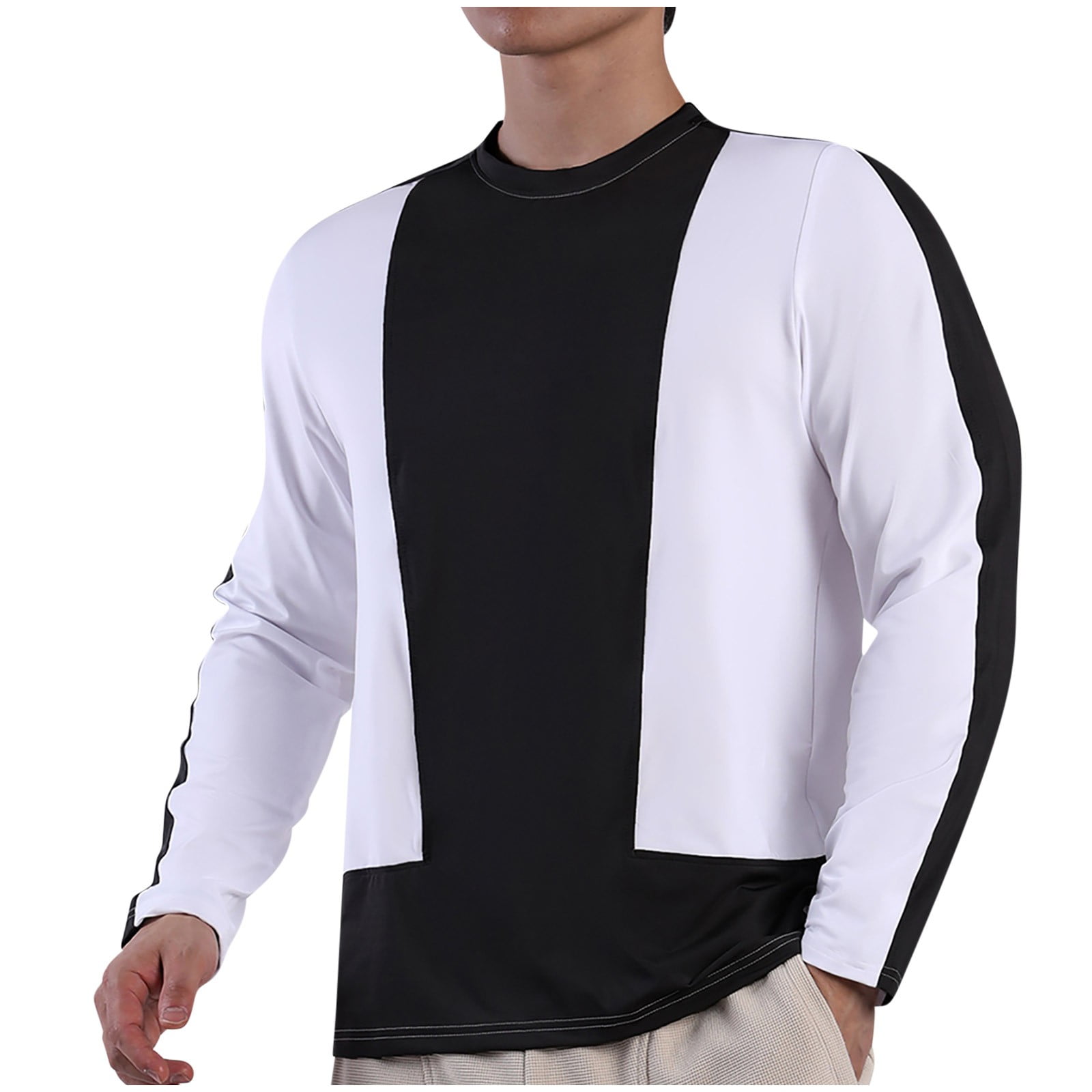 Athletic Workout T Shirts for Men Quick-Drying Long Sleeve Crewneck ...