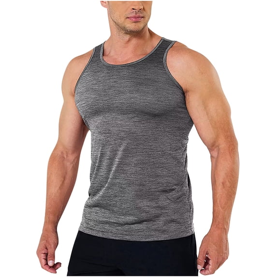 Athletic Workout Tank Tops for Men Sleeveless Crewneck Running Vests ...