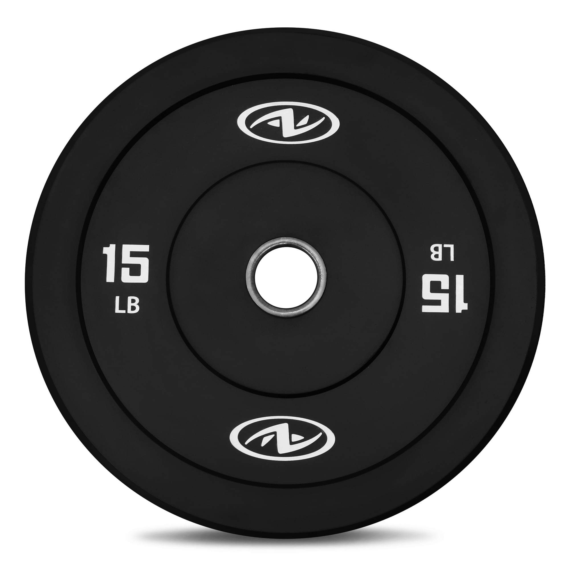 Athletic Works 15lb Black Olympic Rubber Bumper Plate - Walmart.com