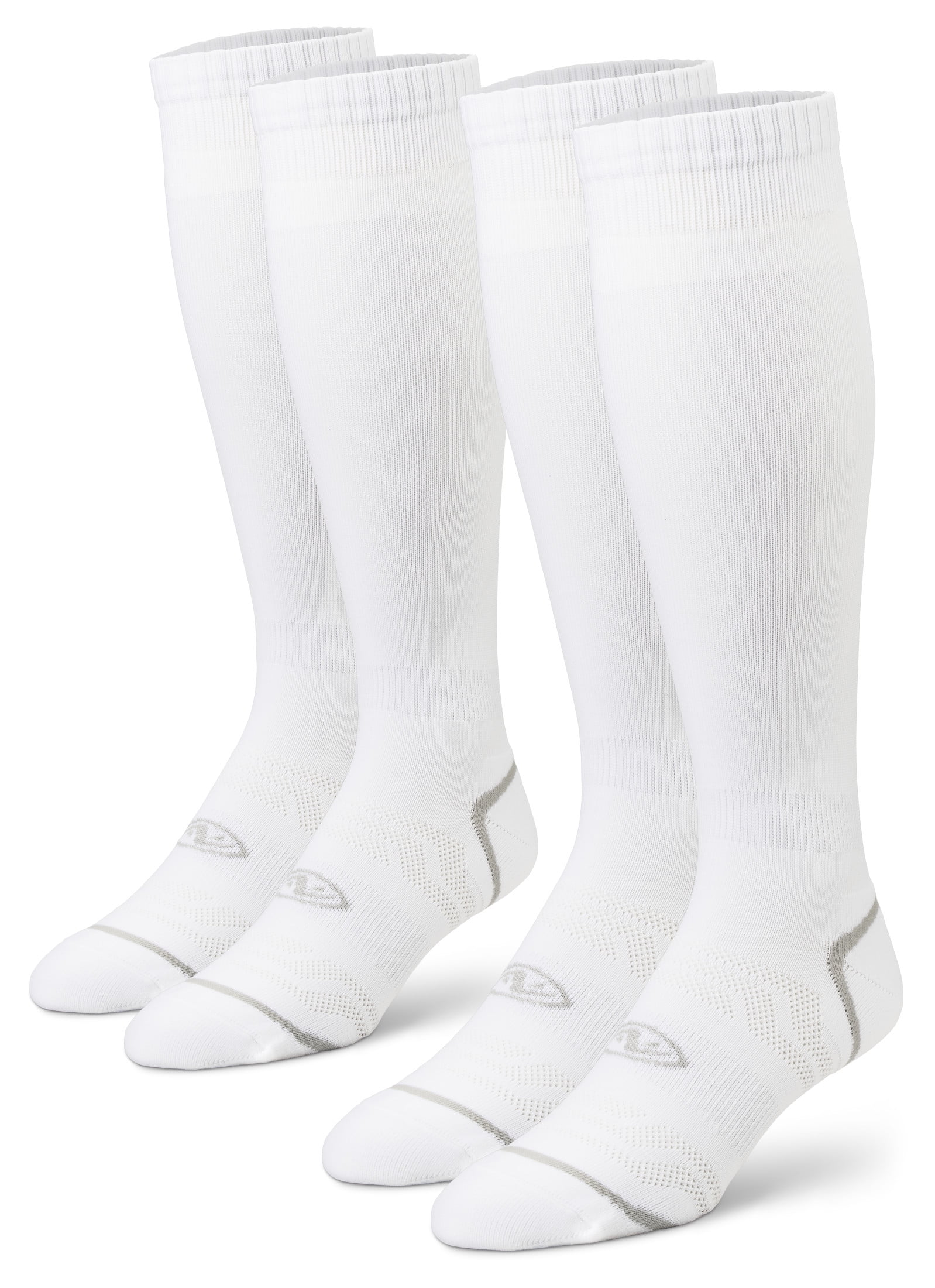 Athletic Works Unisex White Soccer Socks 2 Pack with Cushioned Padding ...