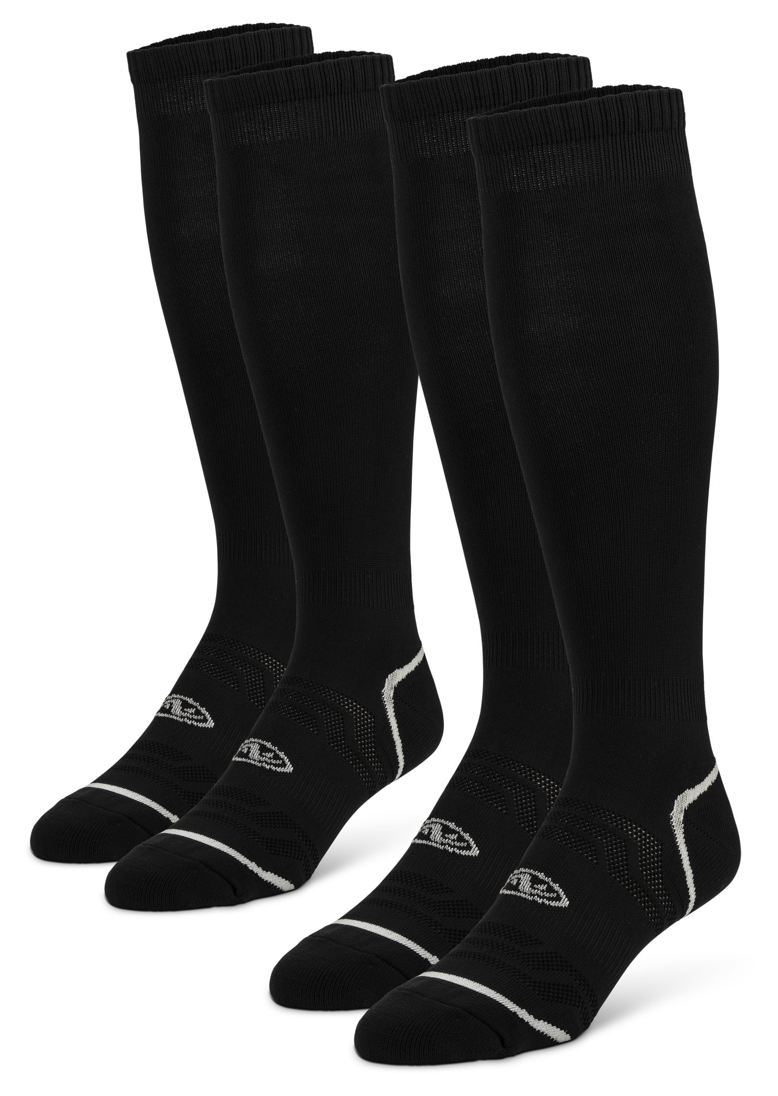 Athletic Works Youth Soccer Socks 2 Pack Xtra Small Black with Padding ...