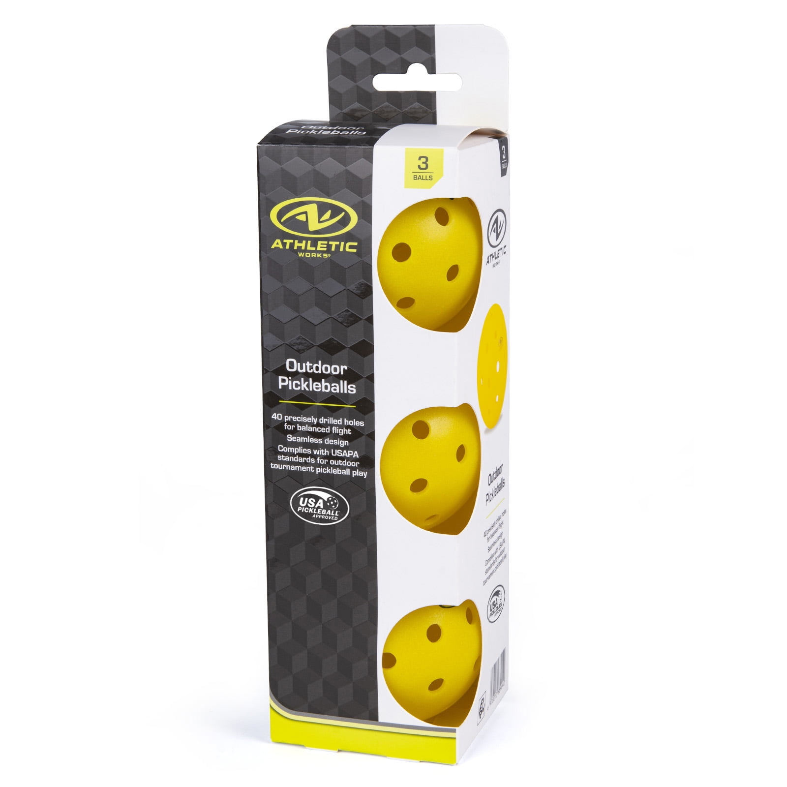 Athletic Works 3-Pack Of Pickleballs, Yellow - Walmart.com