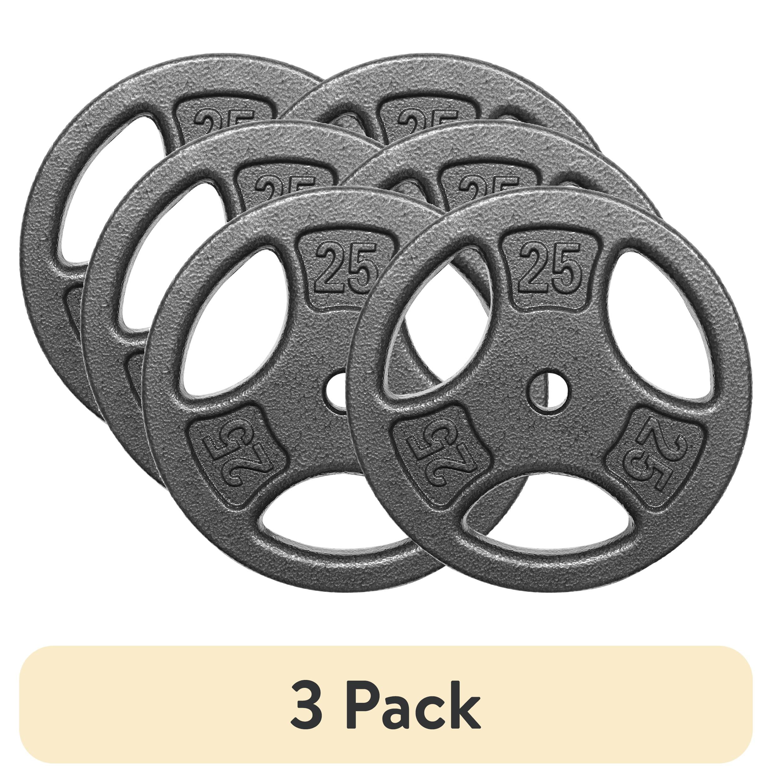 (3 pack) Athletic Works 50LB Cast Iron Standard Weight Plate Set ...