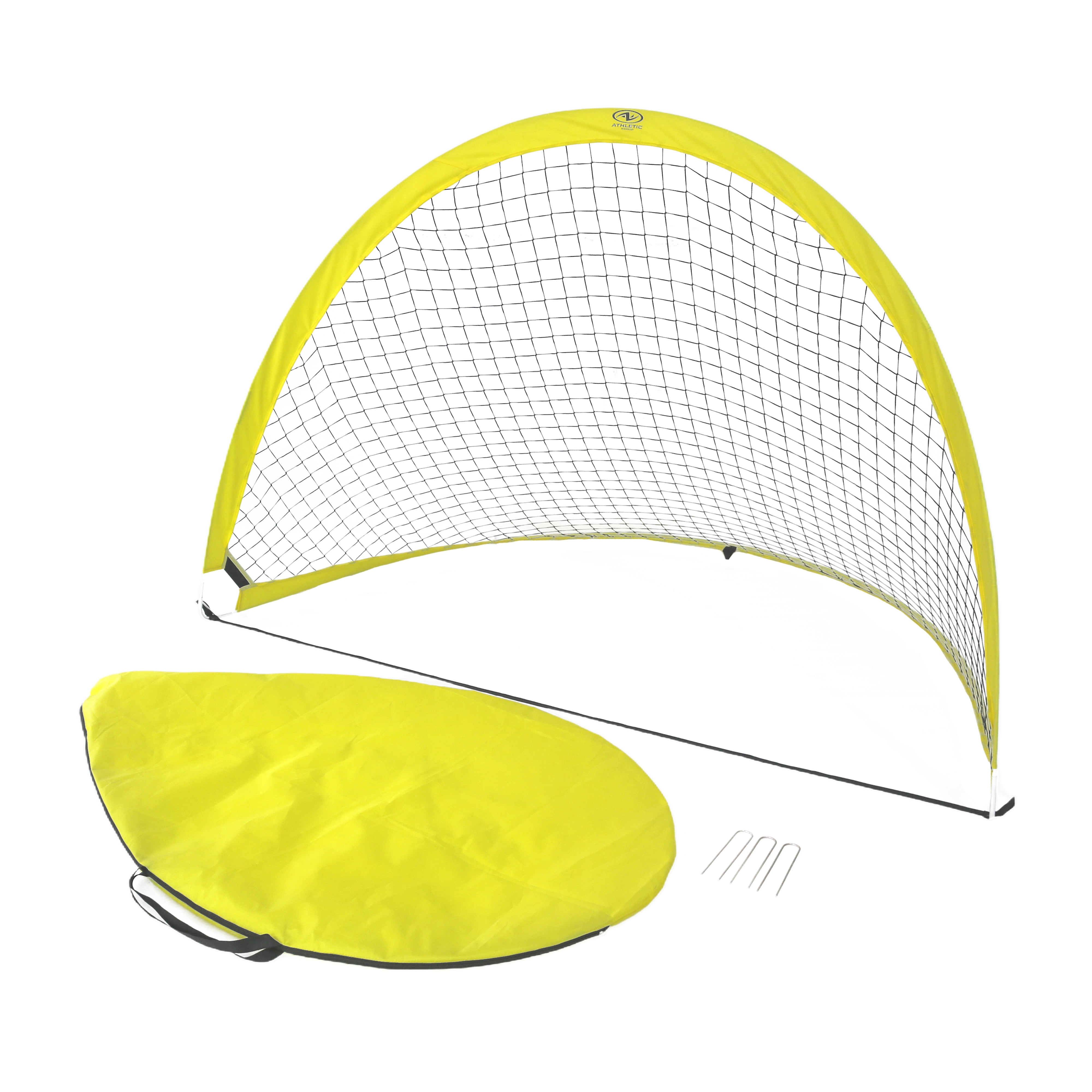 Athletic Works 6ft Portable Pop up Soccer Net with Carry Bag, Yellow ...