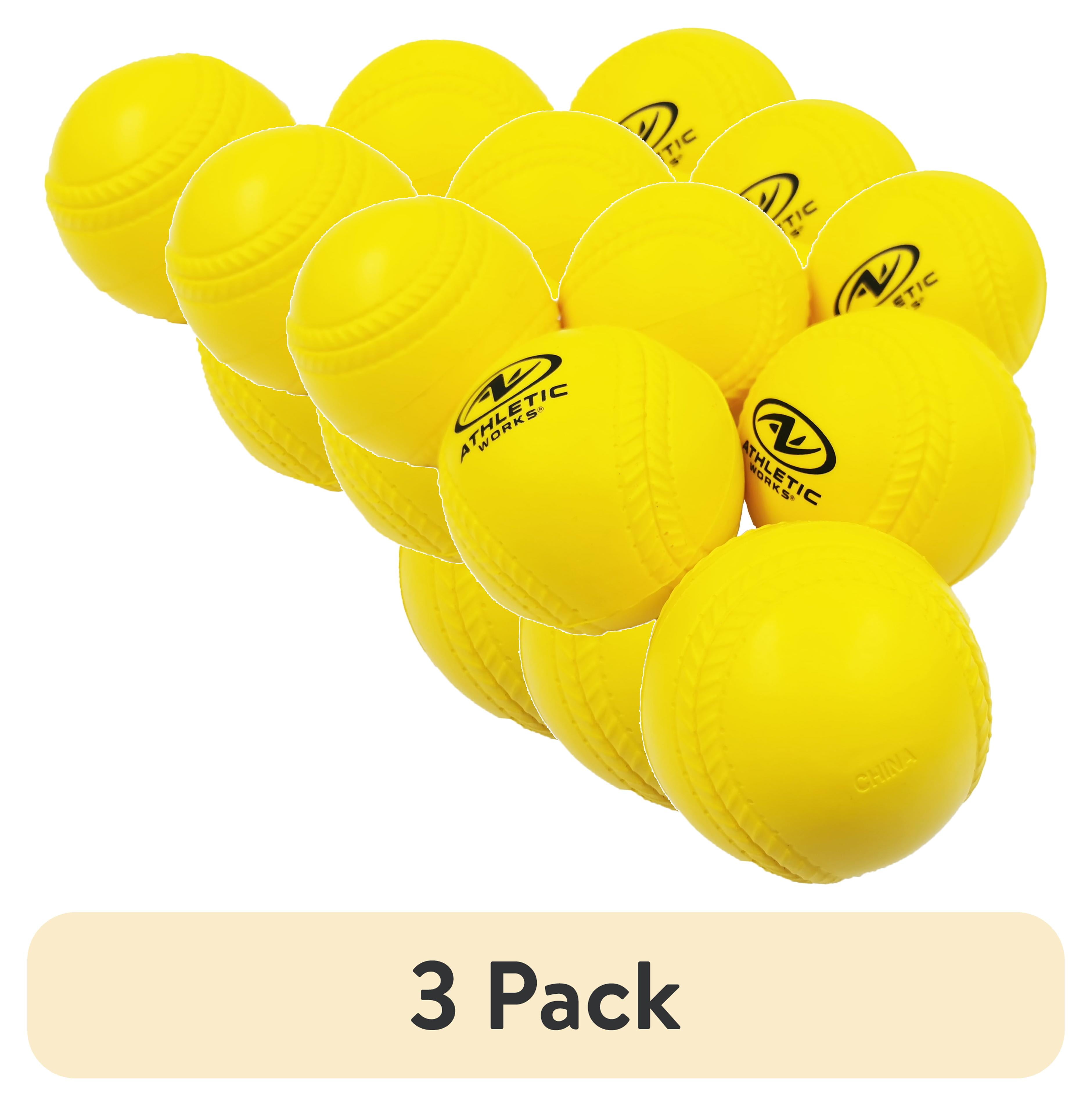 (3 pack) Athletic Works 9 in. Practice Foam Baseballs with Carrying Bag ...