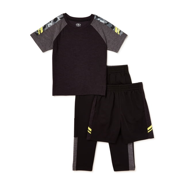 Athletic Works Baby and Toddler Boy Active Short-Sleeve Outfit Set, 3 ...