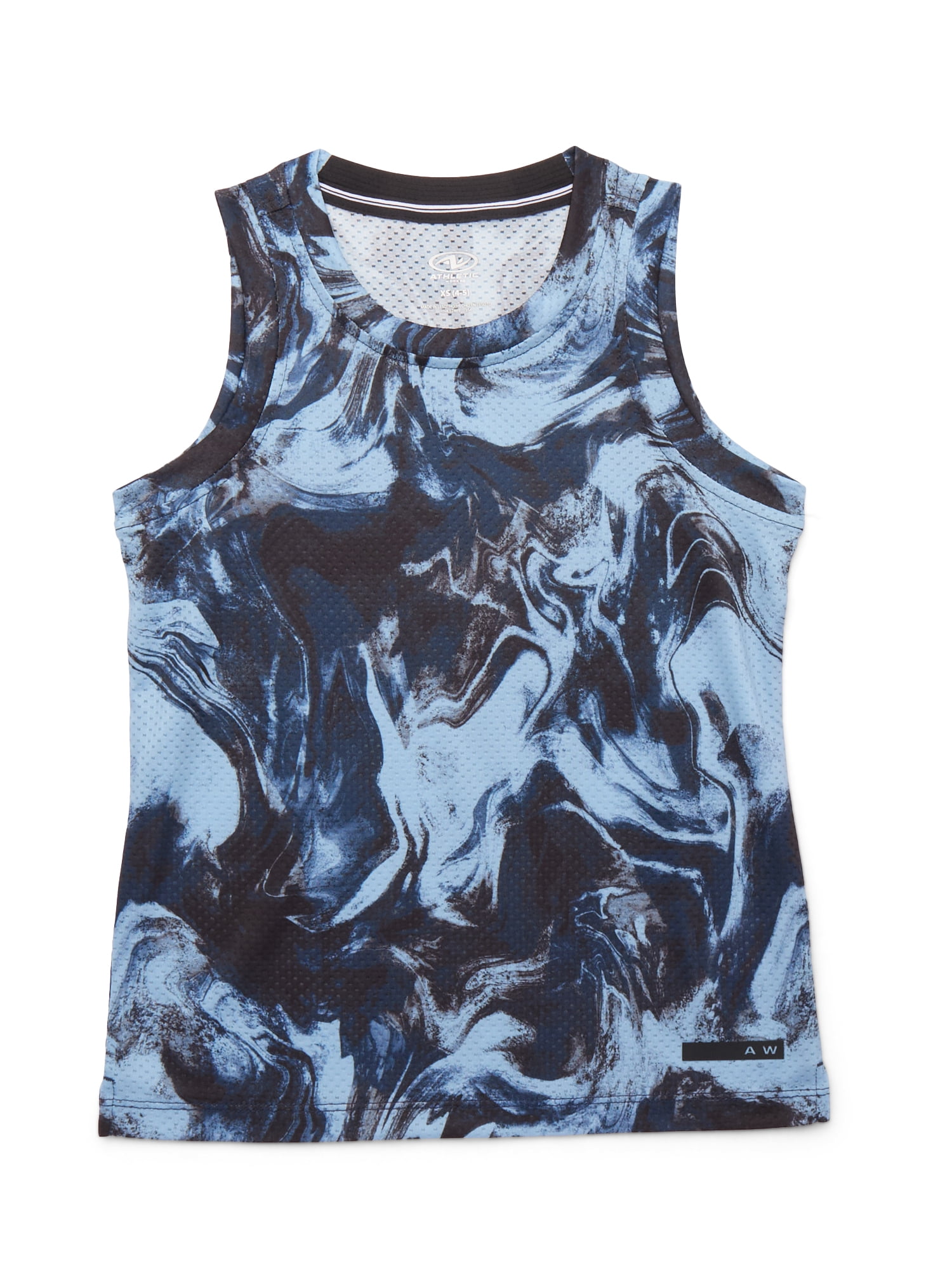 Athletic Works Boys Printed Active Basketball Tank Top, Sizes 4-18 ...