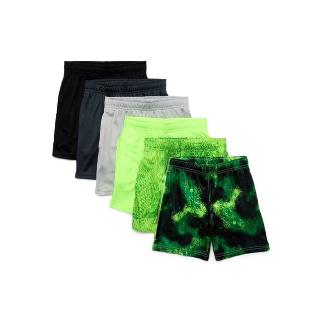 Athletic Works Boy's Active Performance Shorts, 6-Pack, Sizes 4-18 ...