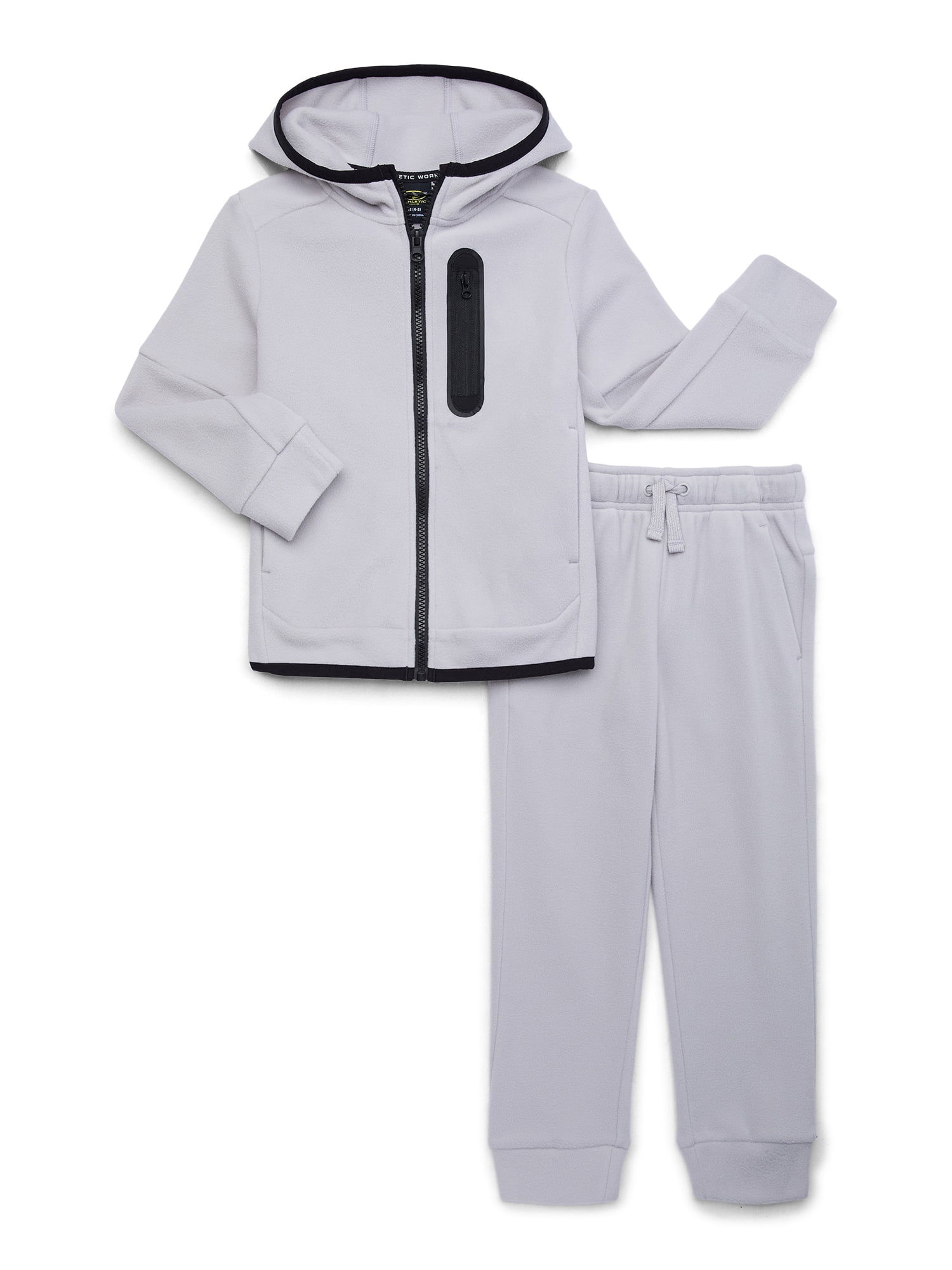 Athletic Works Boy's Microfleece Hoodie and Pant, 2-Piece Set, Sizes 4 ...