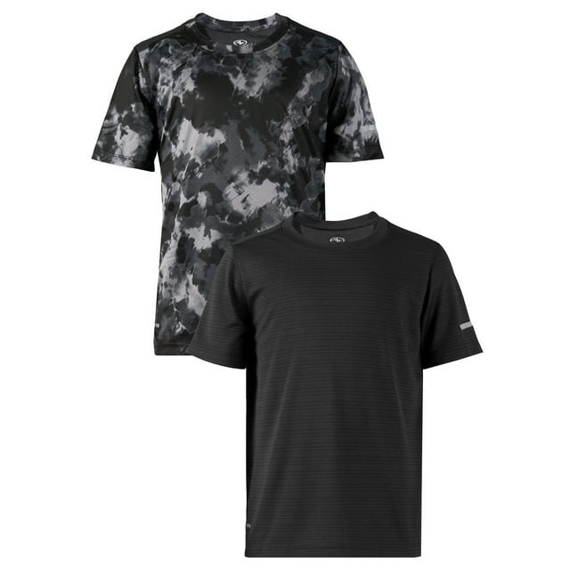 Athletic Works Boy’s Short Sleeve Athletic T-Shirt, 2-Pack, Sizes 4-18 ...