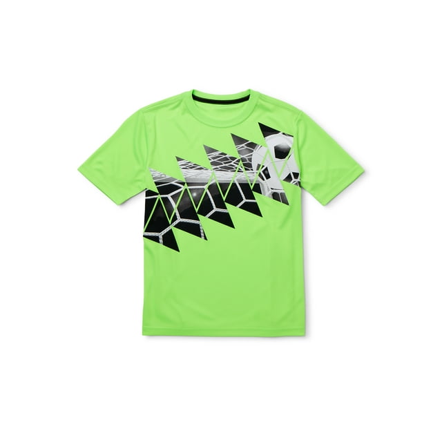 Athletic Works Boys 4-18 & Husky Short Sleeve Graphic Back Of The Net ...