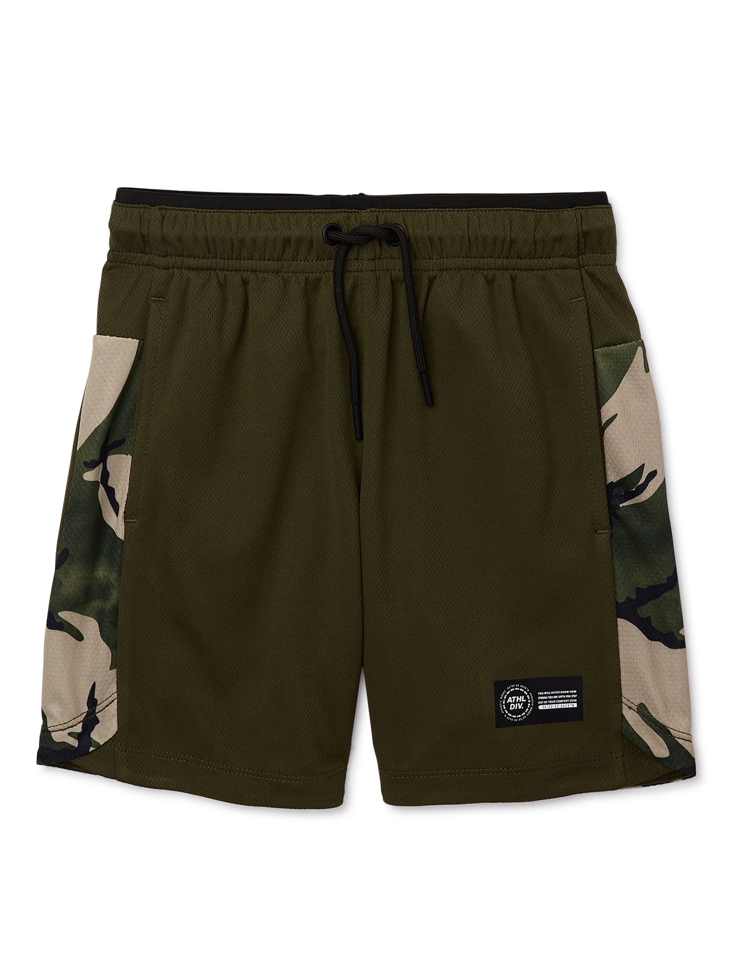 Athletic Works Boys Camo Print Active Shorts, Sizes 4-18 & Husky ...