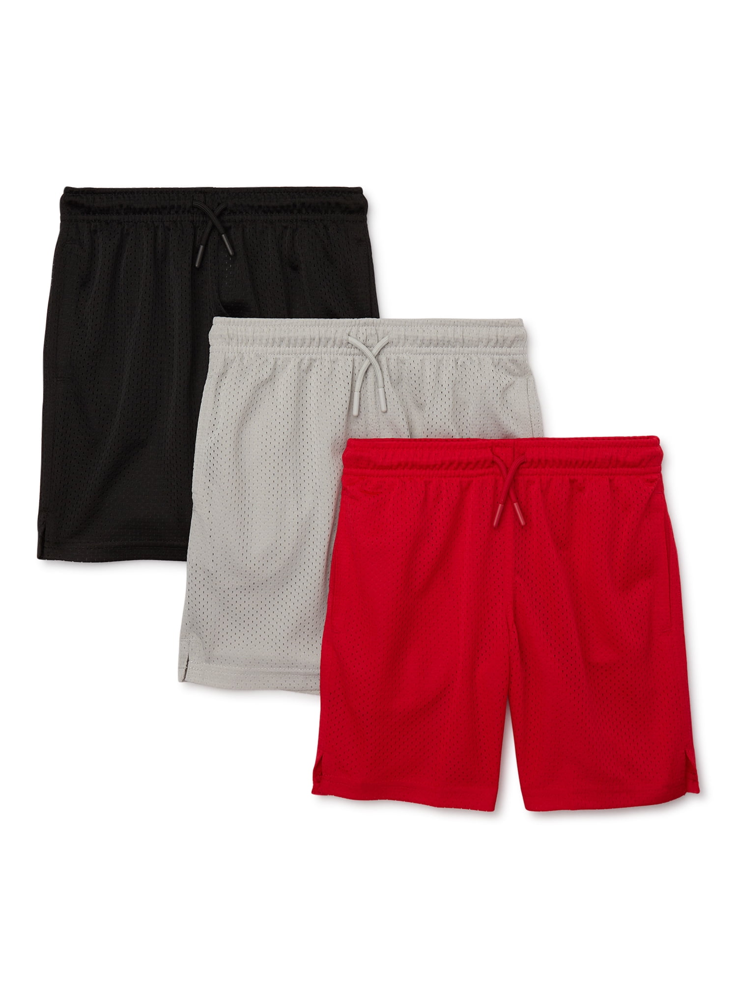 Athletic Works Boys Active Mesh Shorts - 3-Pack, Sizes 4-18 - Walmart.com