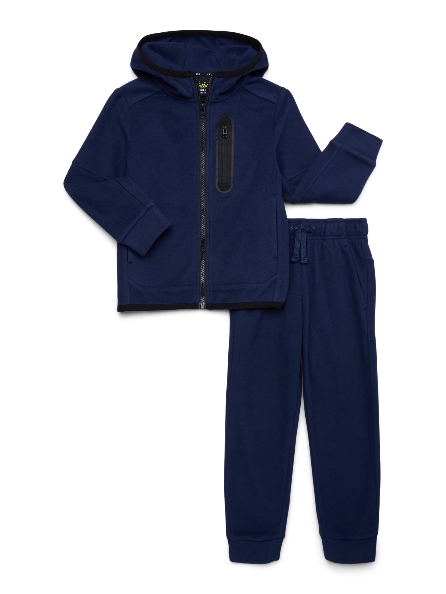 Athletic Works Boy's Microfleece Hoodie and Pant, 2-Piece Set, Sizes 4 ...