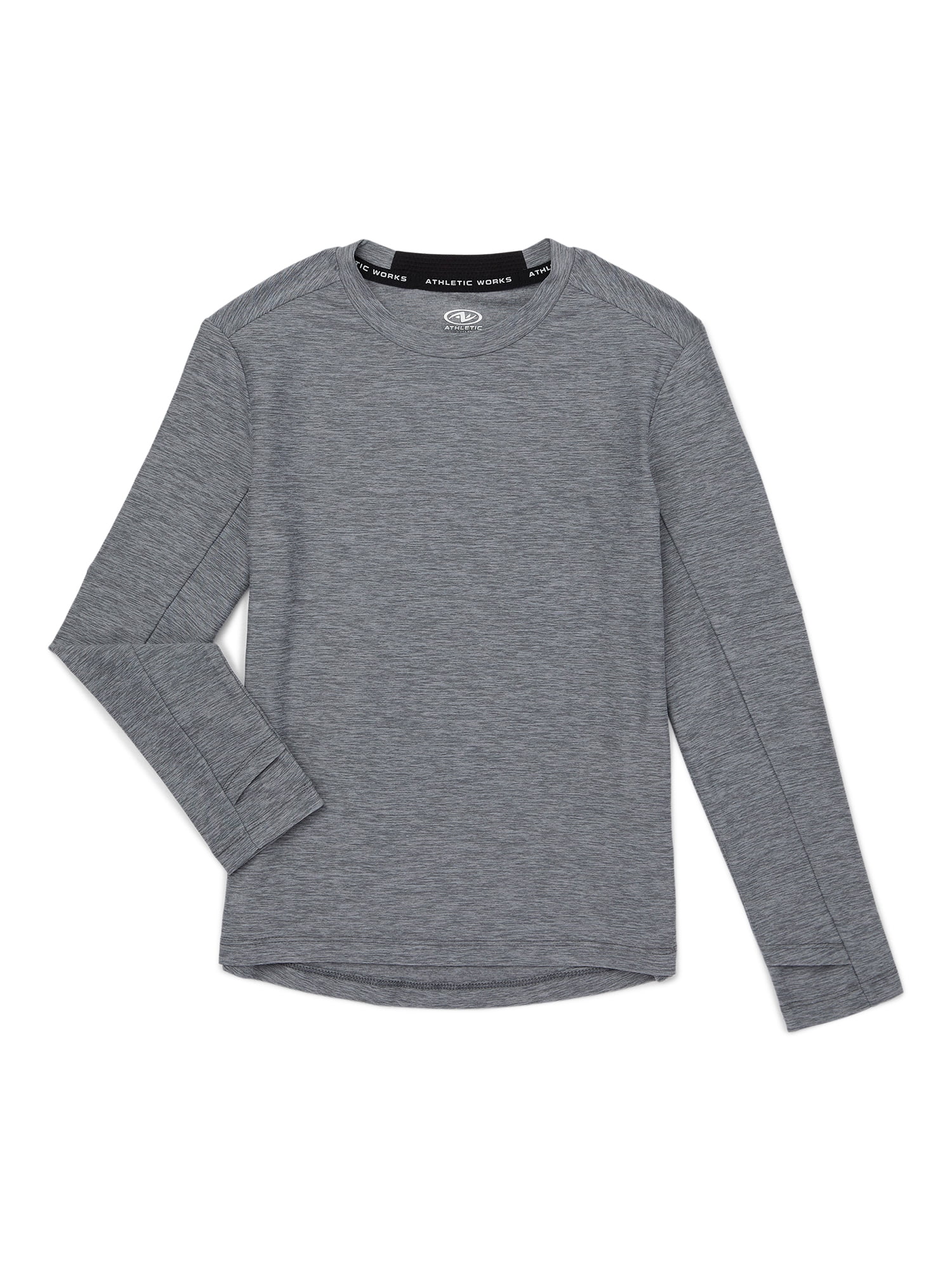 Athletic Works Boys Active Long Sleeve Tee, Sizes 4-18 & Husky ...
